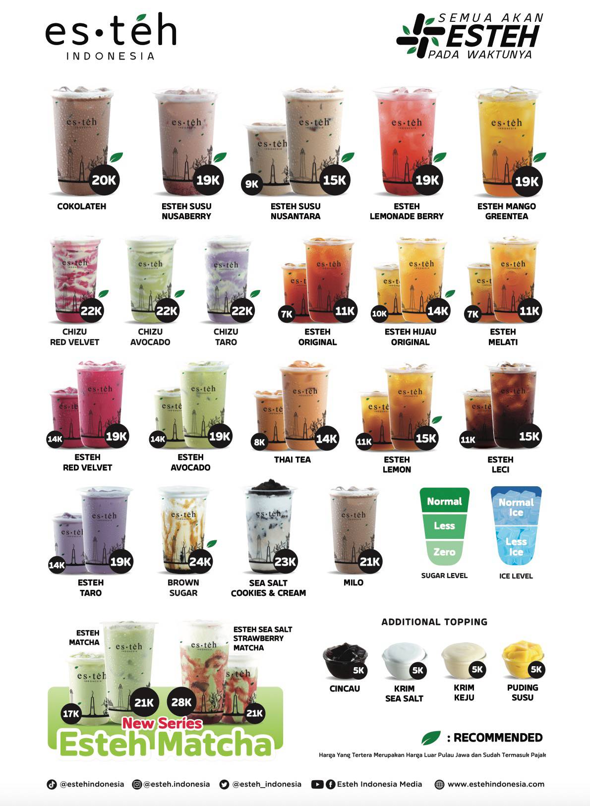 Carta del café EsTeh Indonesia Bagan Batu, Bagan Batu