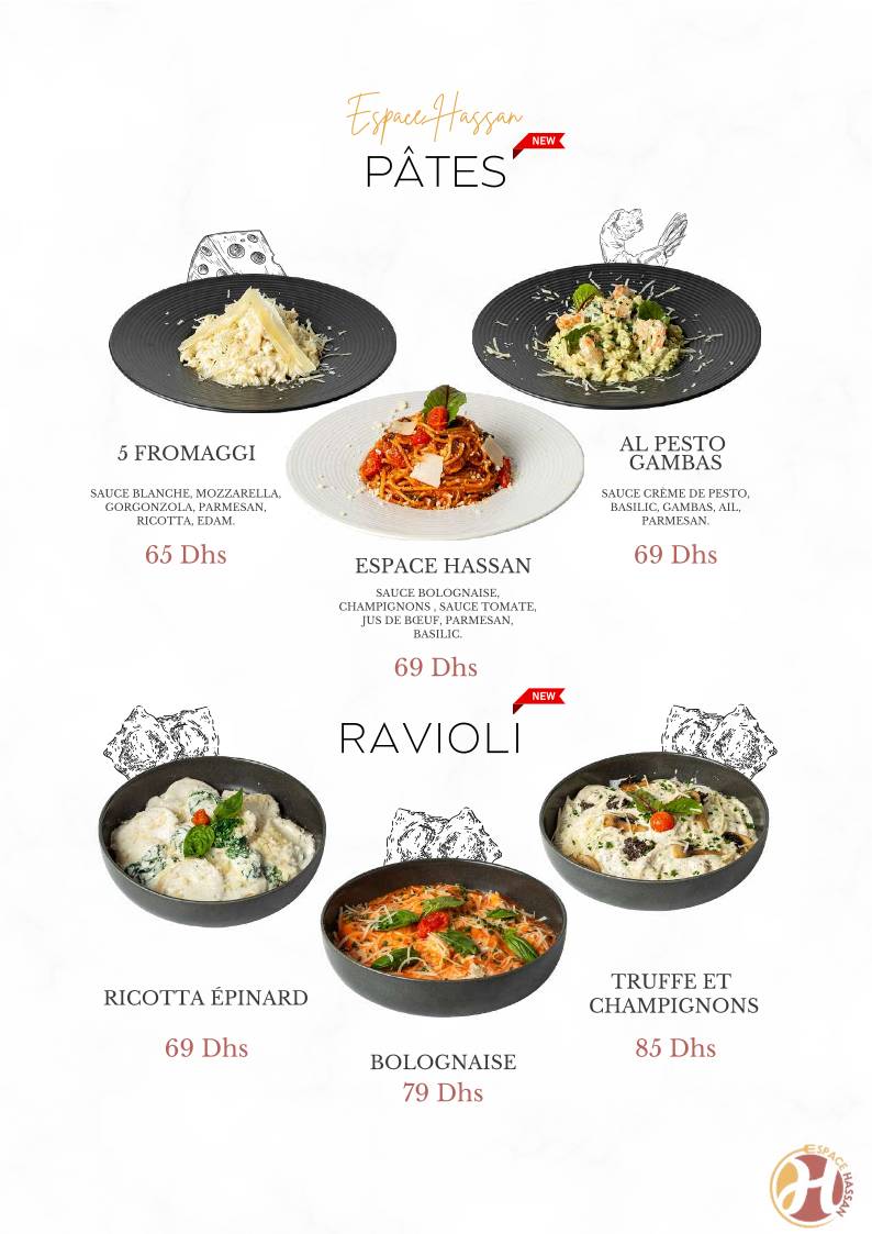 Carta del restaurante Espace Hassan Bd Ouled Haddou, Casablanca