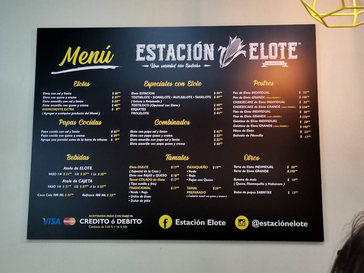Carta del restaurante Estación Elote, Guadalajara, C. Cipriano Campos ...