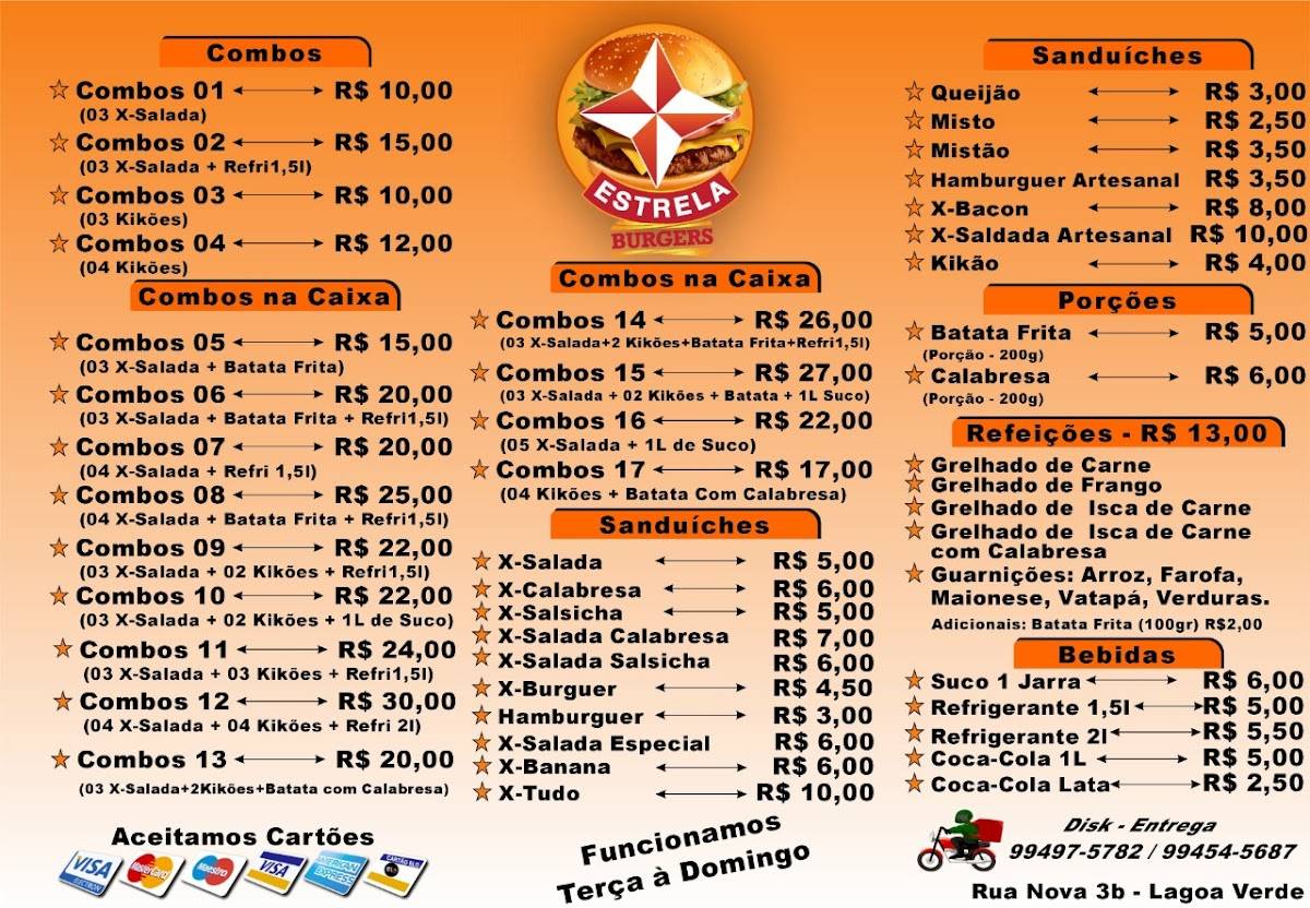 Menu em Estrela burger pub & Bar, Manaus
