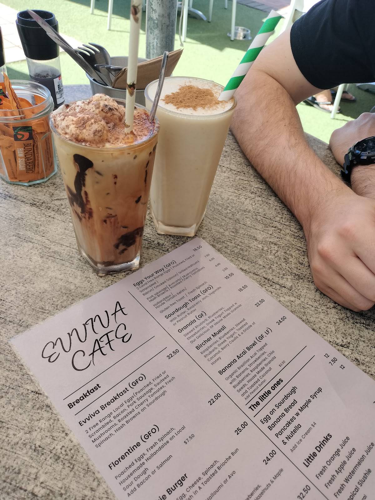 Menu at Evviva Cafe, Dunsborough
