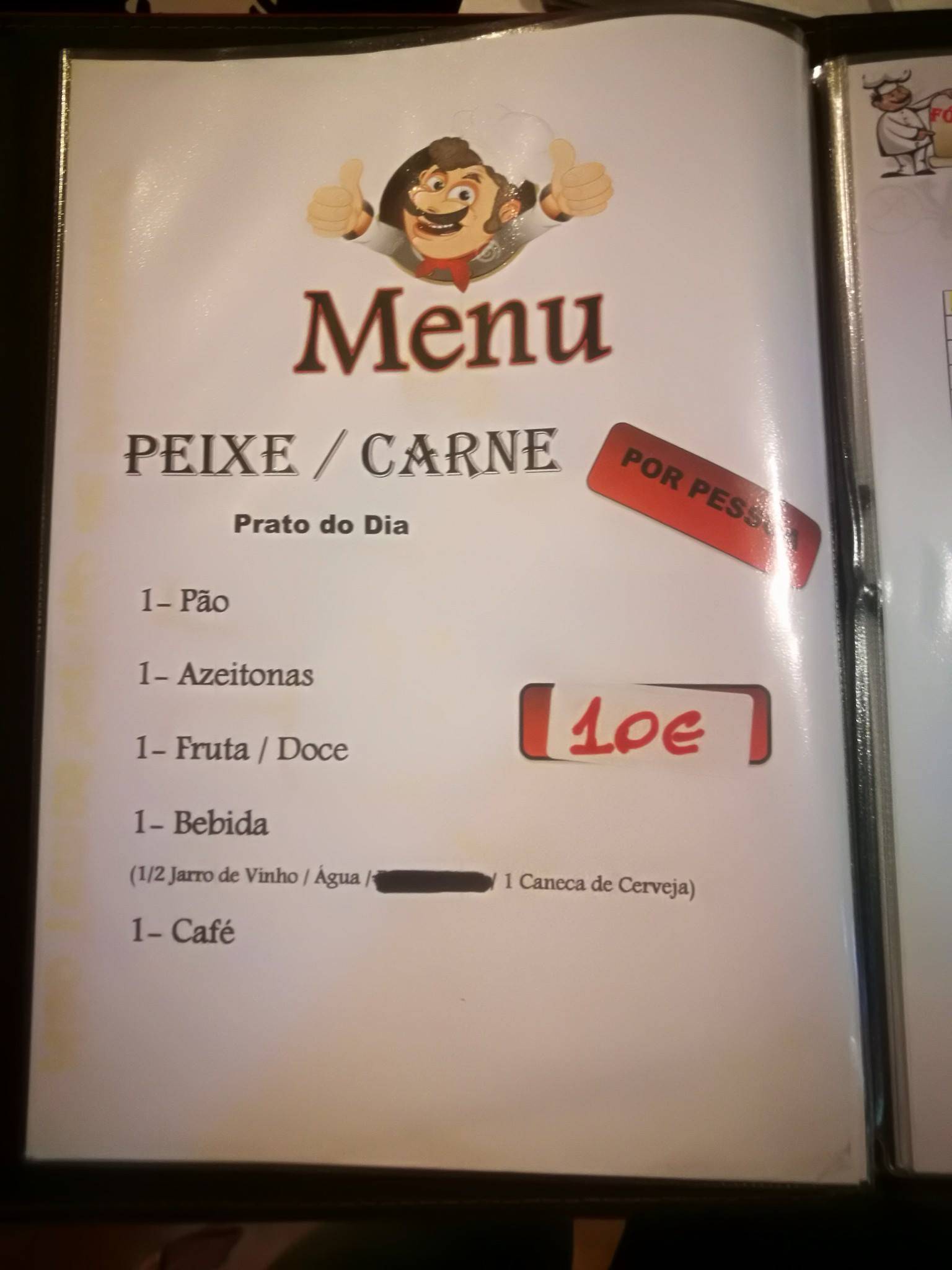 Menu em Fófó churrascaria, Lisboa