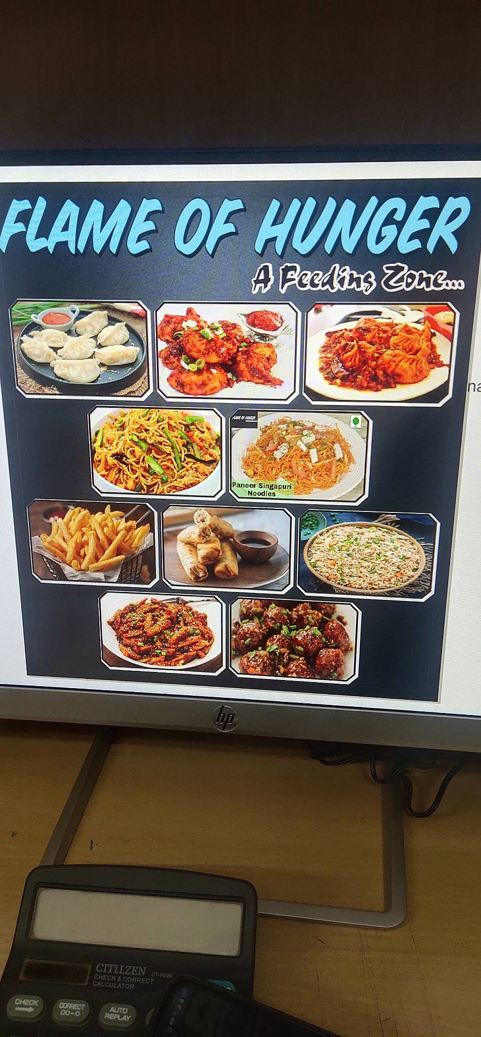 Menu at FLAME OF HUNGER, New Delhi