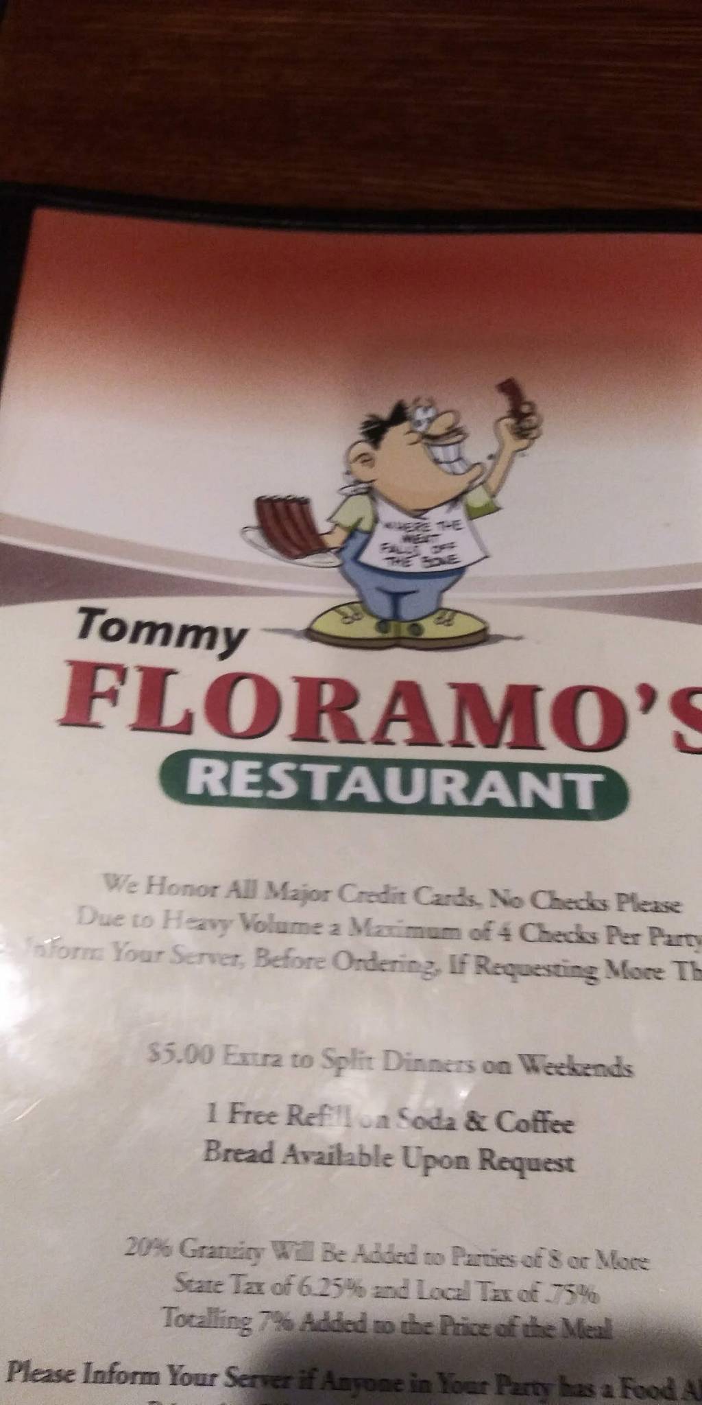 Menu at FLORAMO’S of Chelsea BBQ, Chelsea