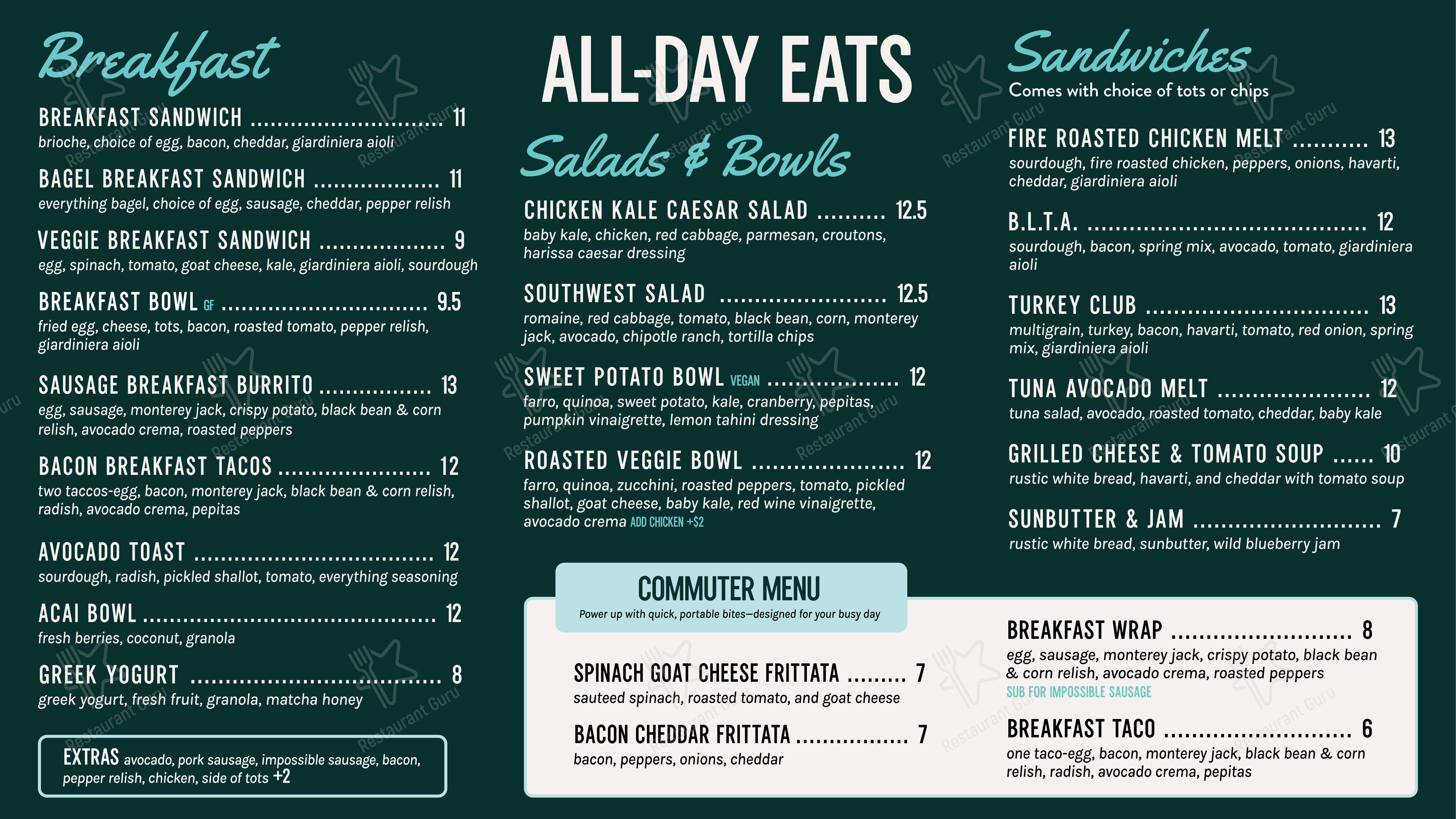 Menu at Fairgrounds Coffee & Tea restaurant, Chicago, W Fulton Market