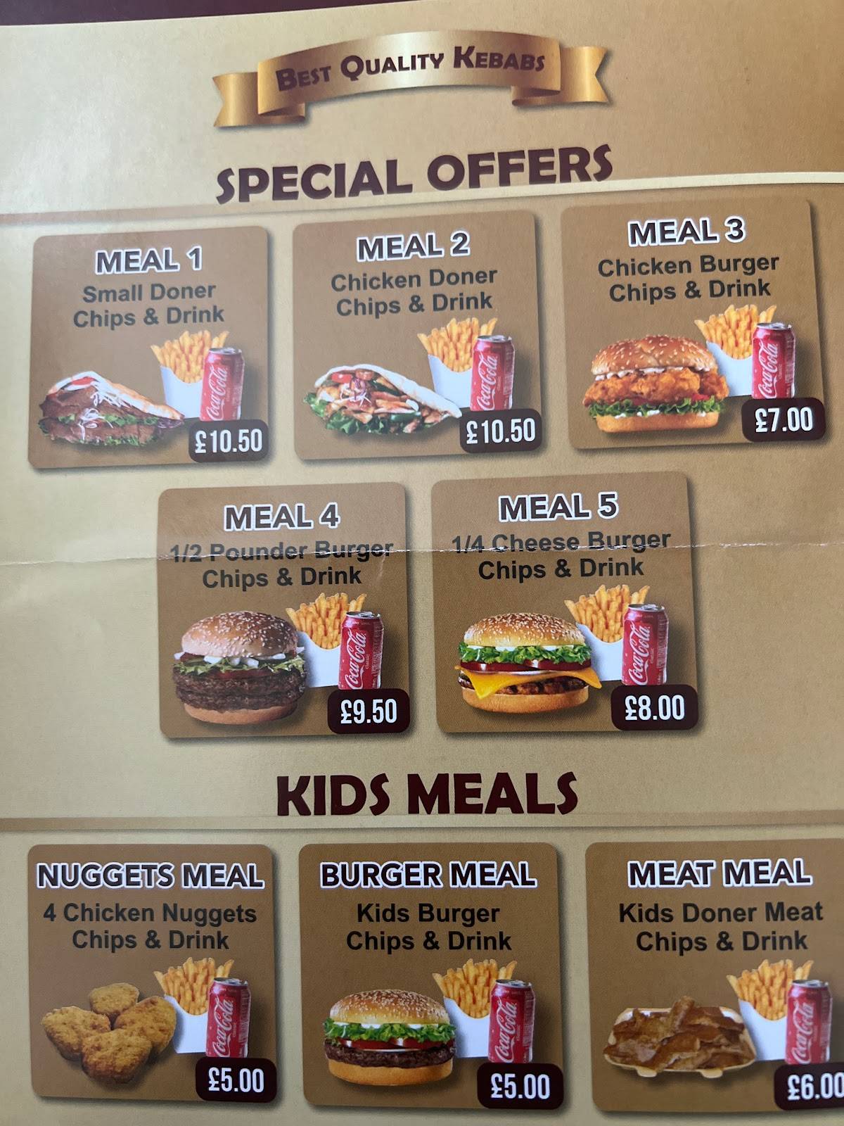 Menu at Best Kebab House fast food, Reading, 234 Shinfield Rd