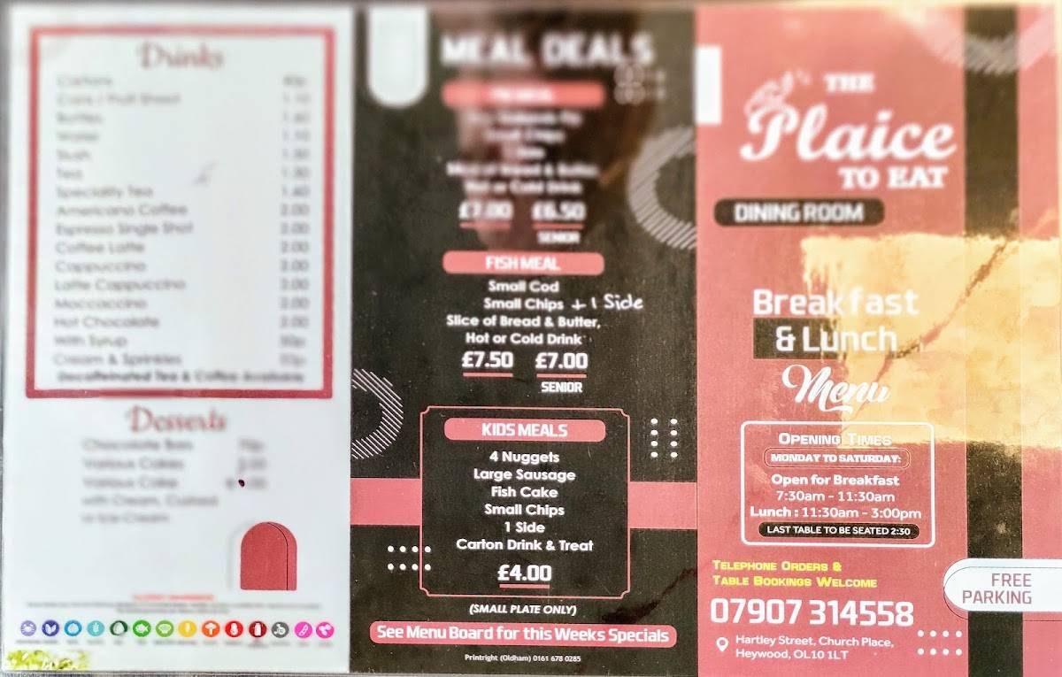 Menu at Heywood Fish Bar, Heywood