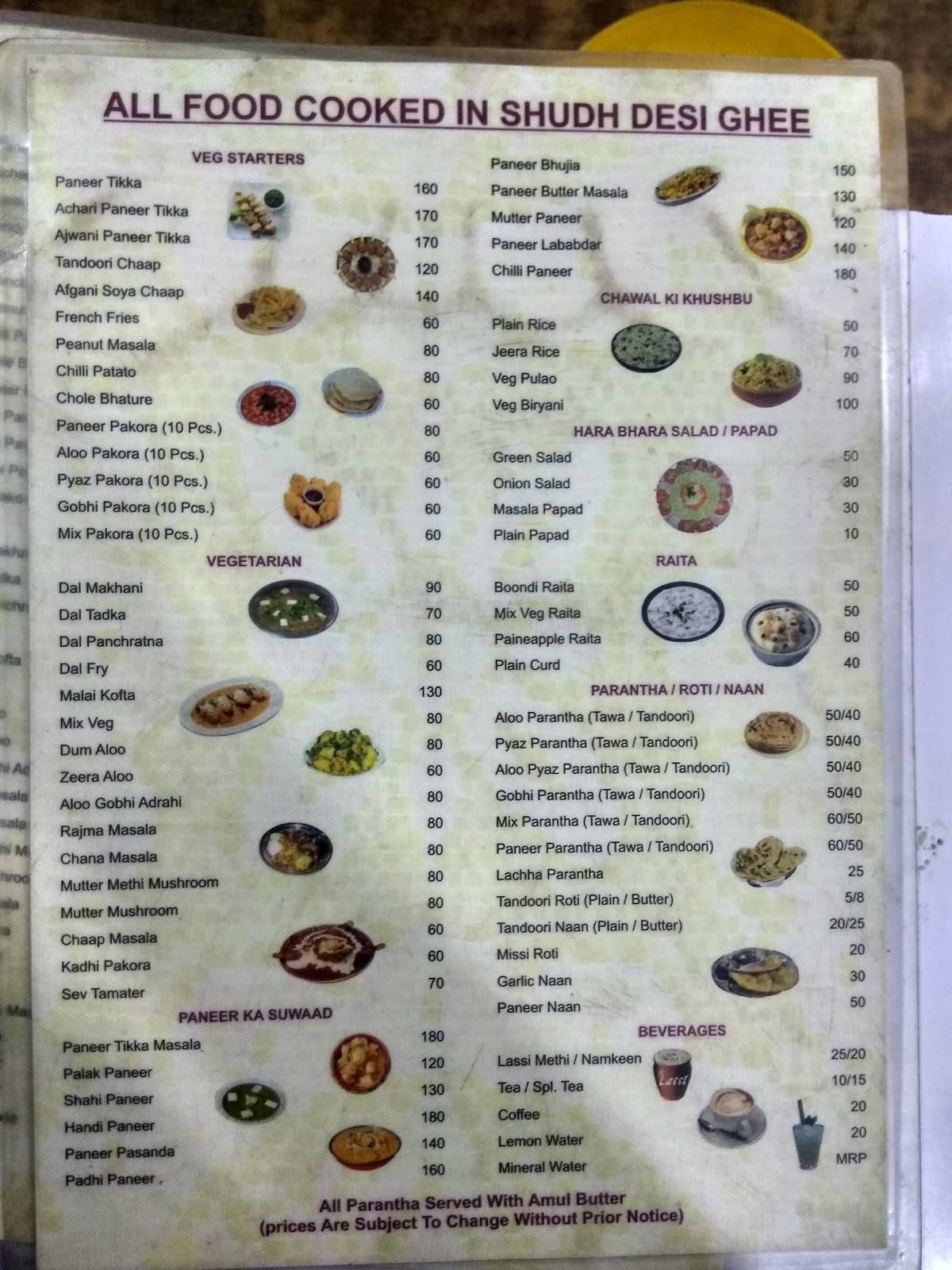 Menu at Fauji Da Dhaba, Gurugram, 54 Miles stone