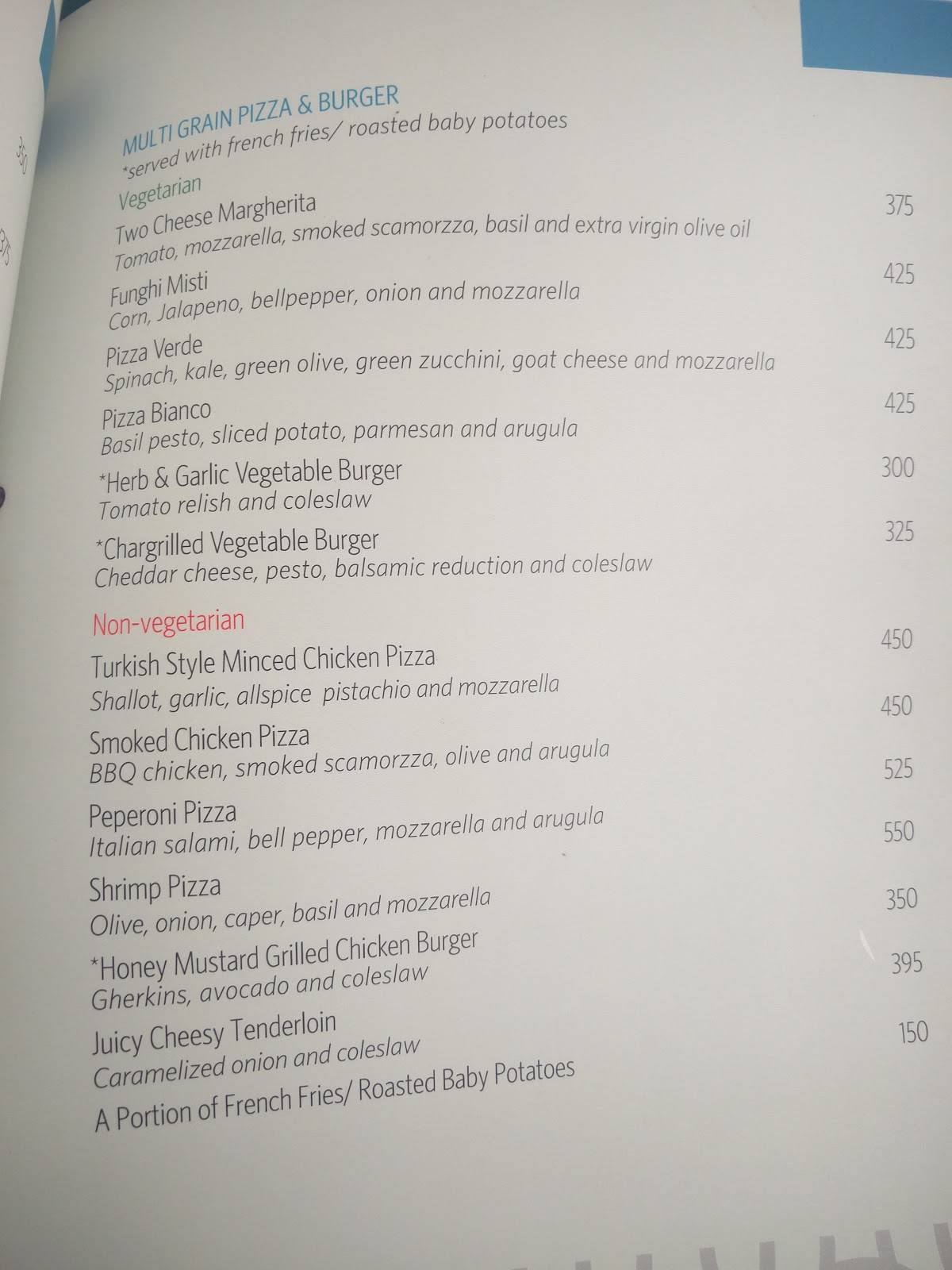Menu at Fava UB city, Bengaluru, UB City