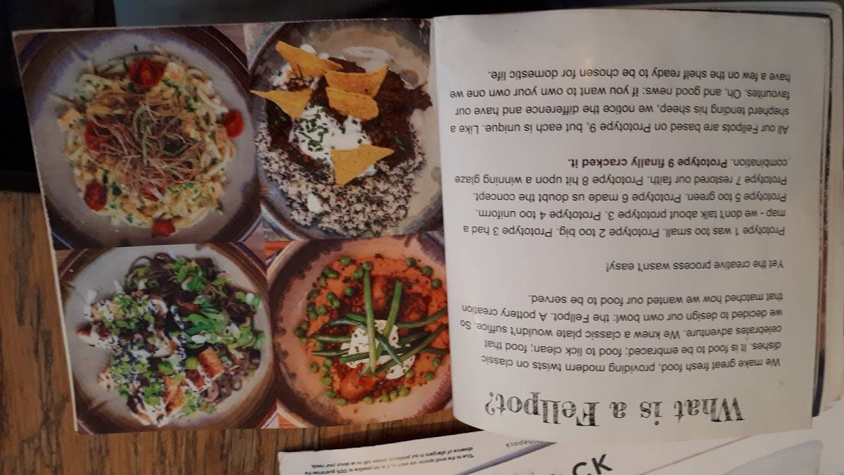 Menu at Fellpack restaurant, Keswick