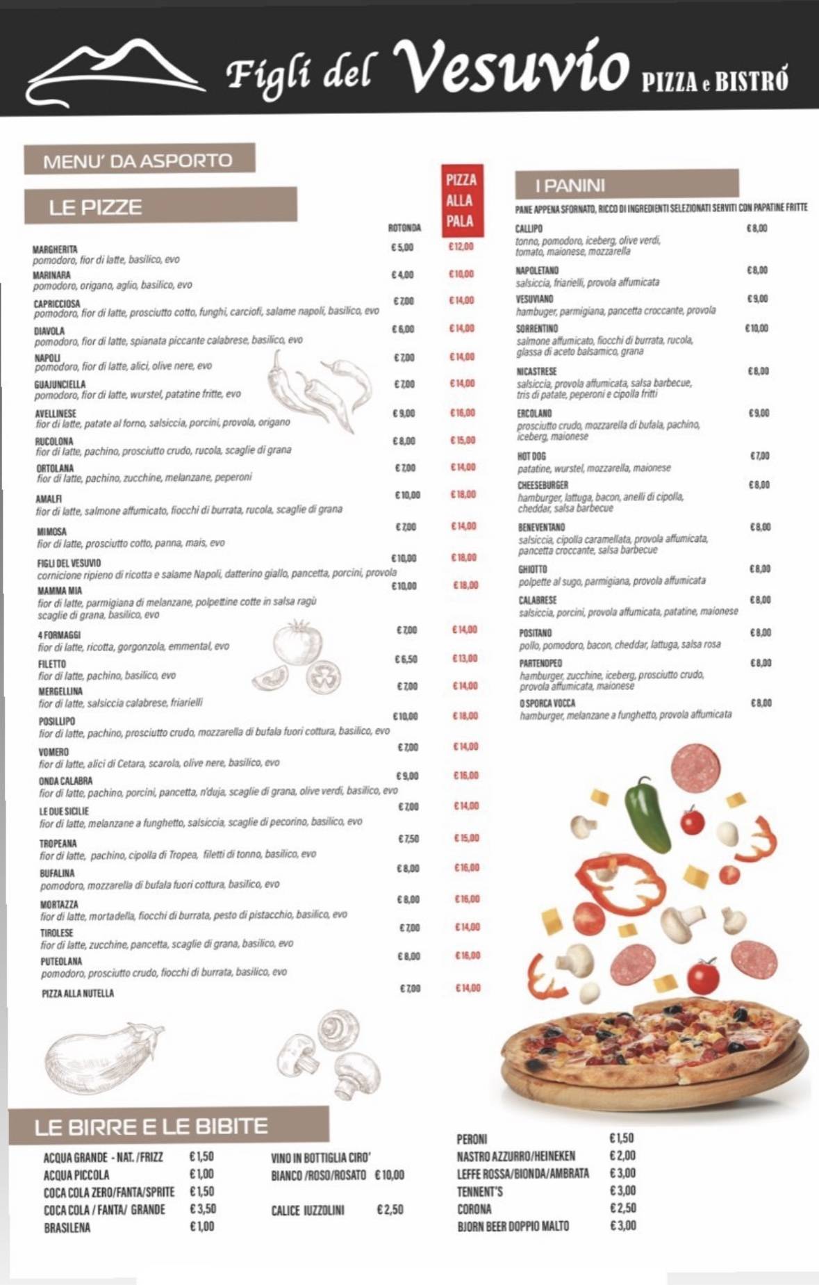 Menu at Figli del Vesuvio Pizzeria Trattoria Rosticceria, Lamezia Terme