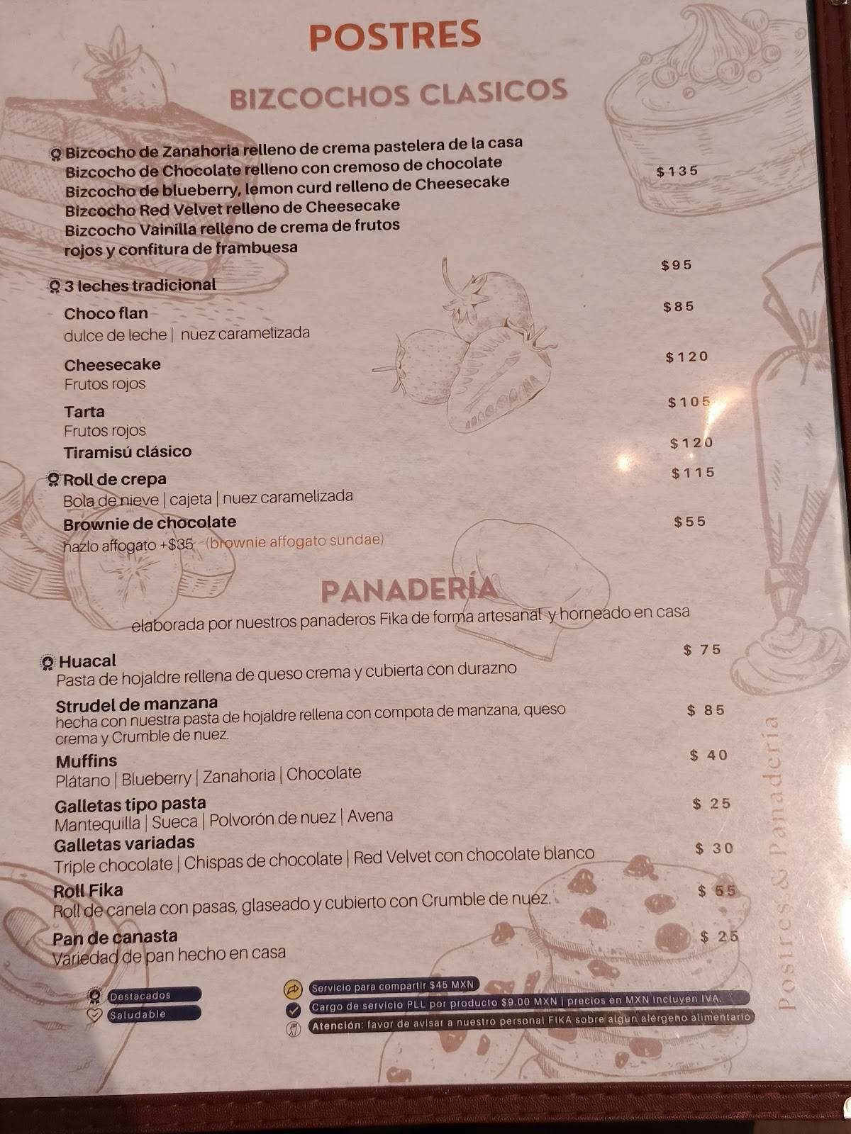 Menu at Fika Café & Crepas, Tijuana, Belisario Domínguez y o C. 11 ...