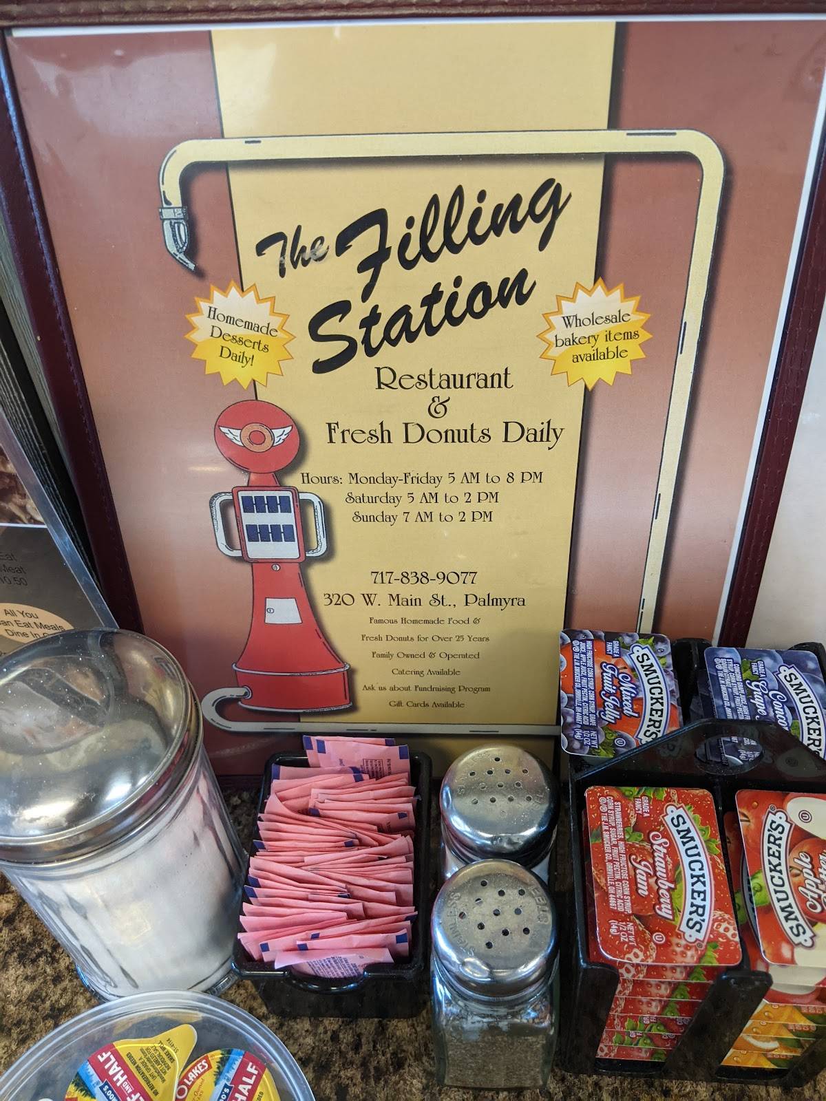 Menu at Filling Station restaurant, Palmyra