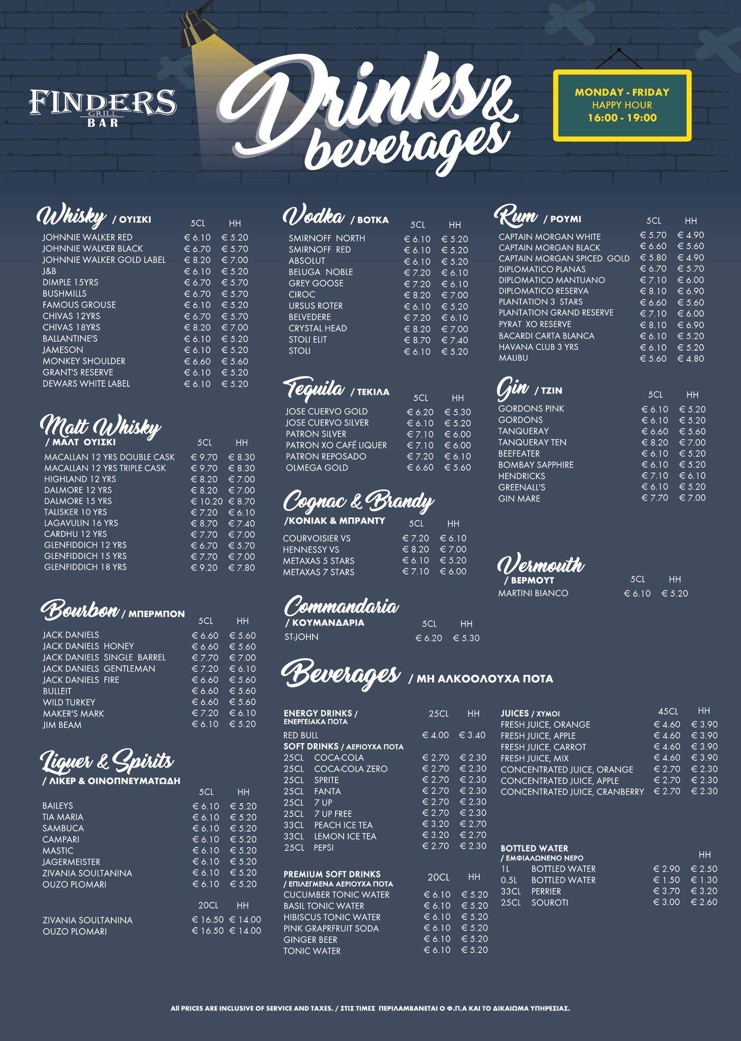 Menu at Finders Bar & Grill, Egkomi