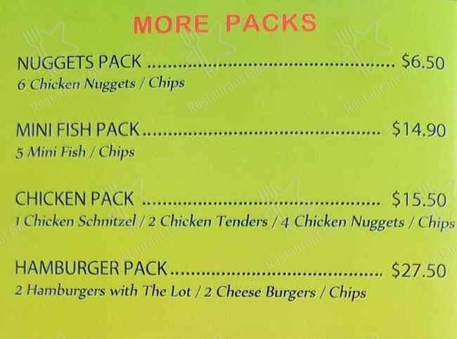 Menu at Fishtastic fast food, Berwick