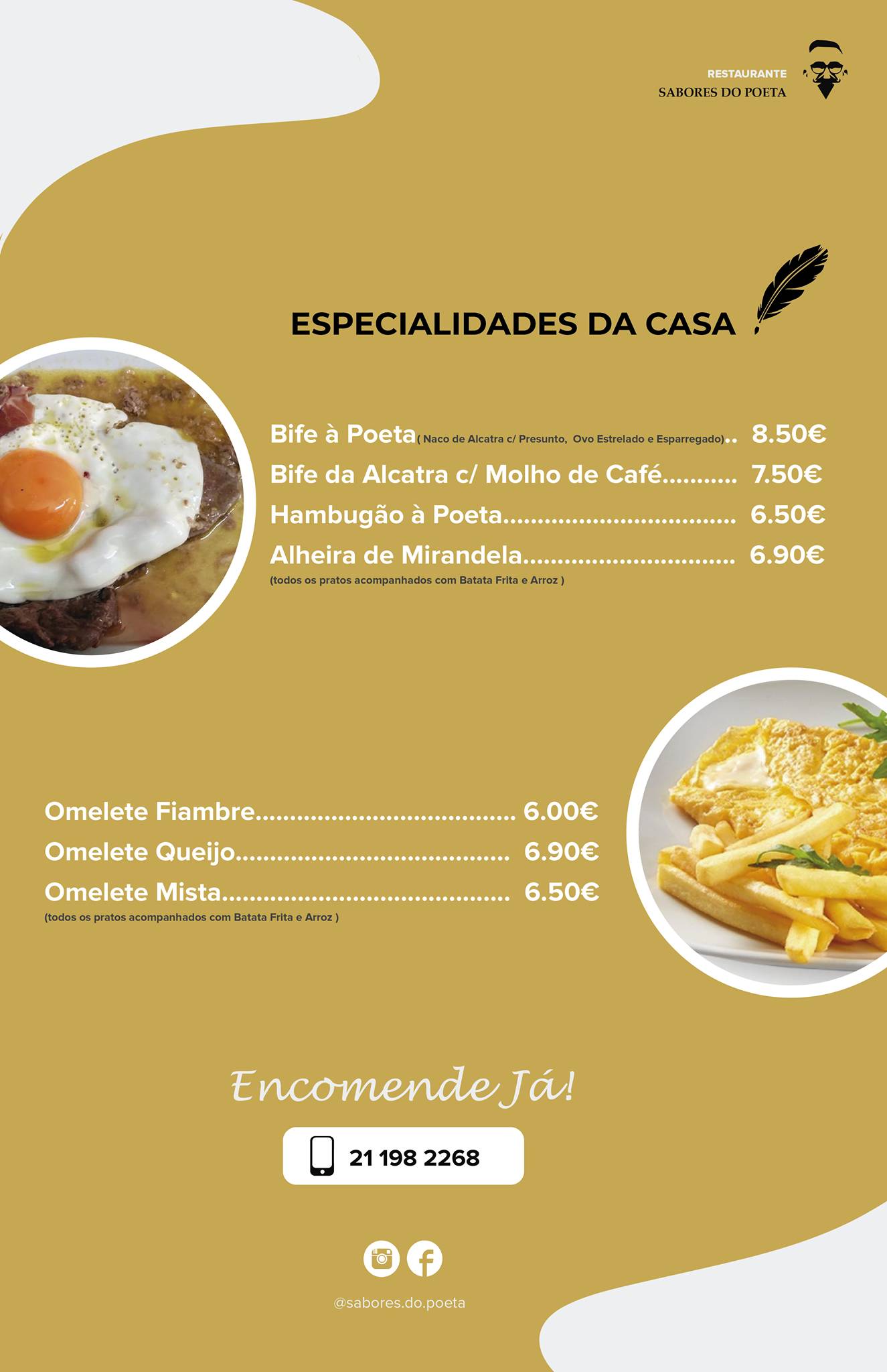 Menu em Sabores do Poeta restaurante, Ramada
