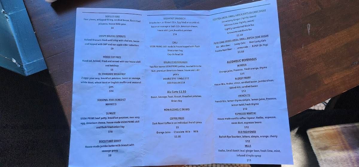 Menu at Fleur STL restaurant, St. Louis