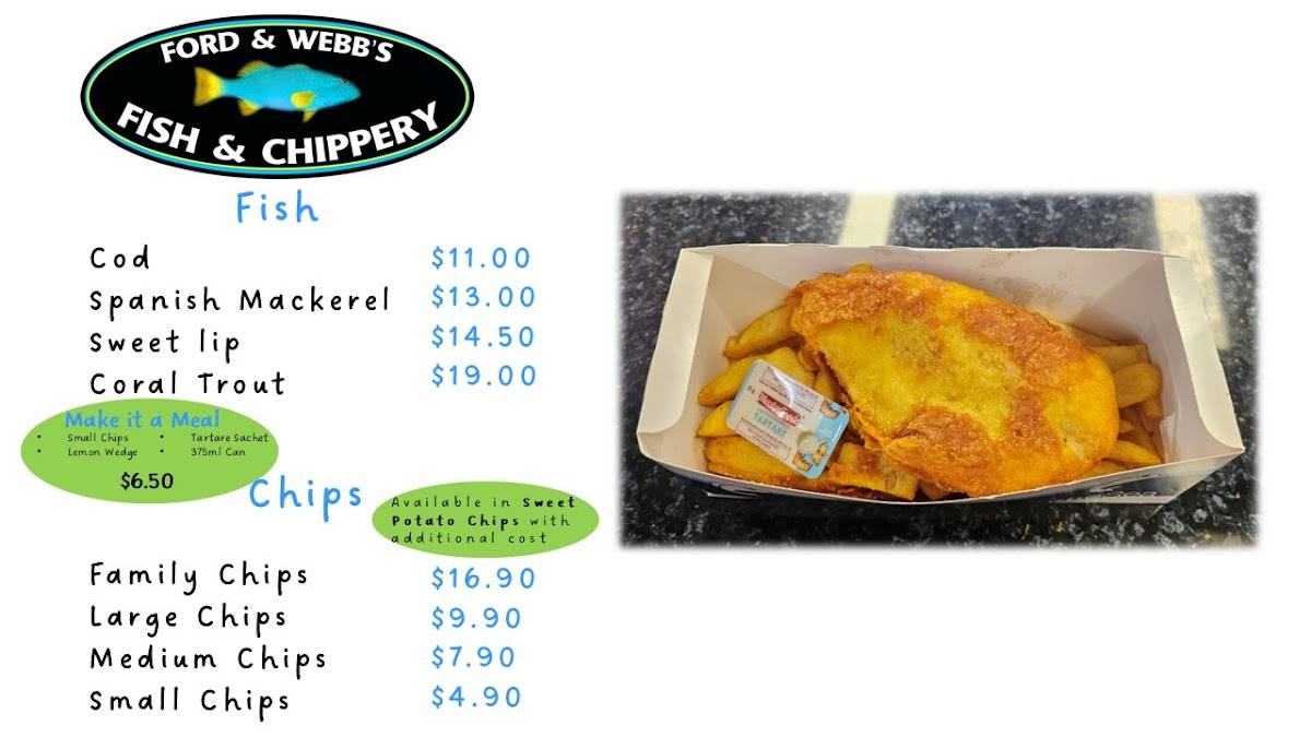 Carta de Ford & Webb's Fish & Chippery, Sun Valley