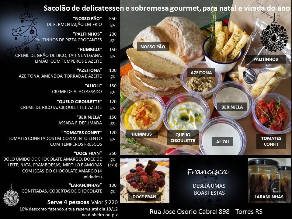 Menu at Francisca restaurant, Torres