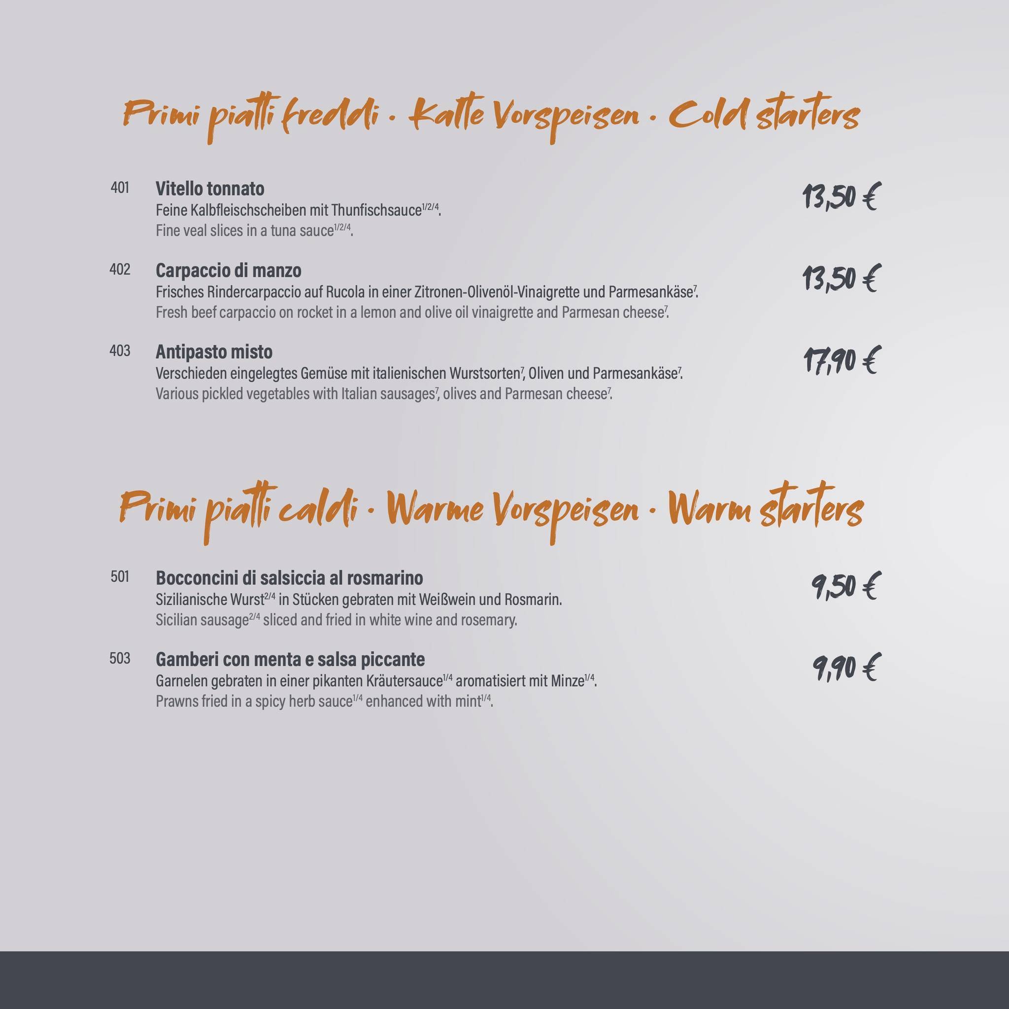 Speisekarte von Fratelli - Pizza Pasta Bar, Vellmar