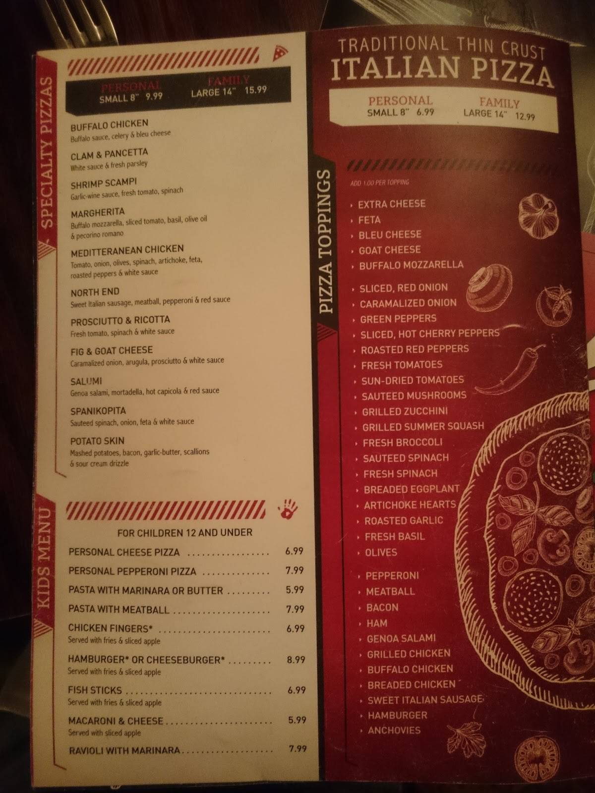 Menu at Fusilli's Cucina restaurant, Reading