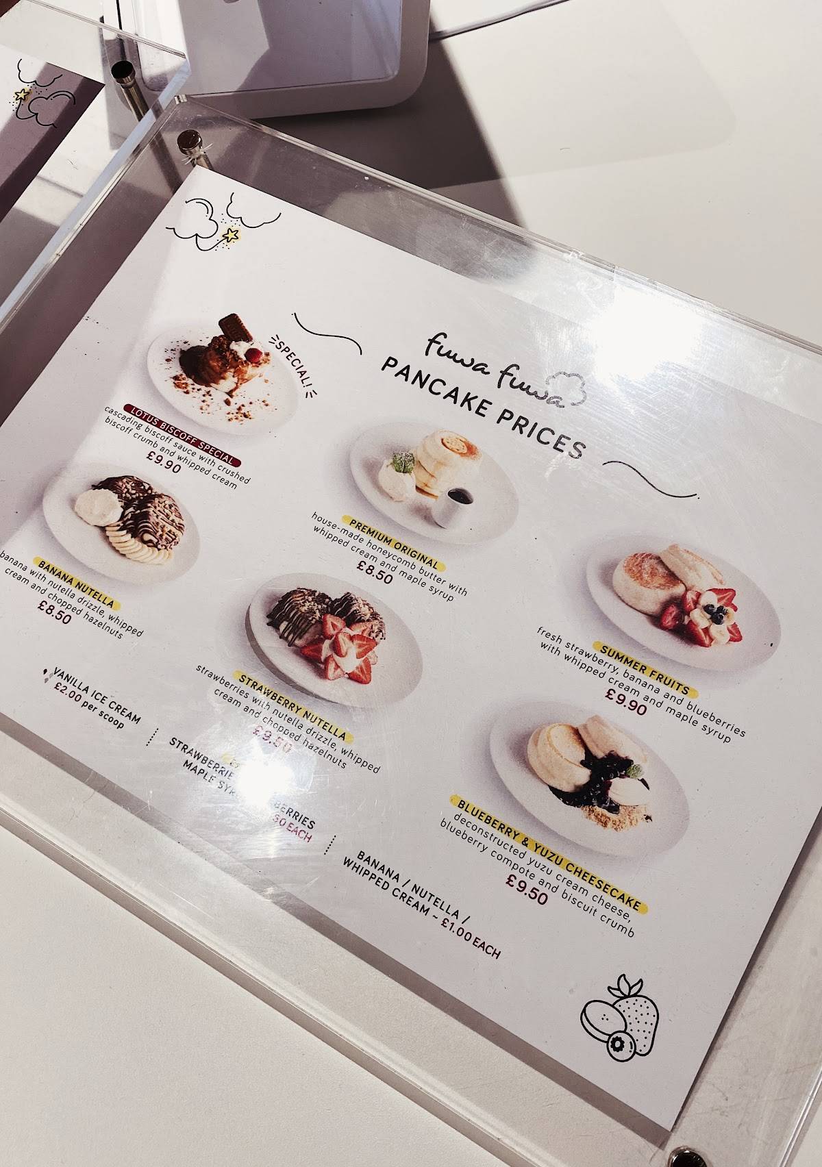 Menu at Fuwa Fuwa Café - Bloomsbury restaurant, London