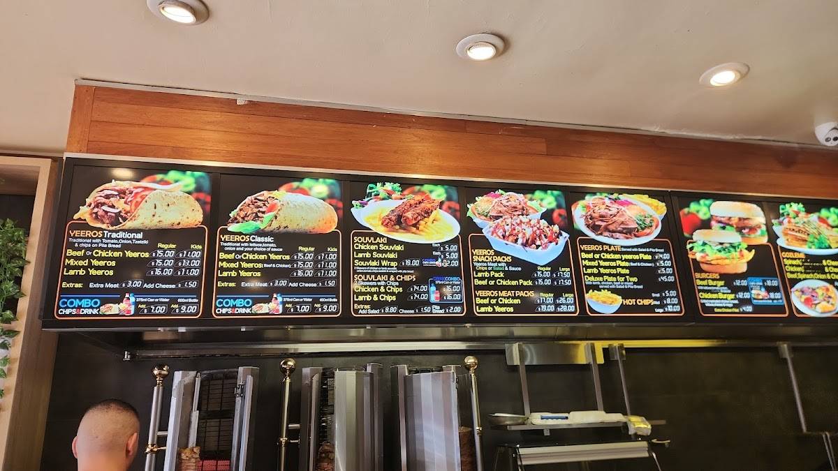 Menu at GK 's Yeeros restaurant, Engadine