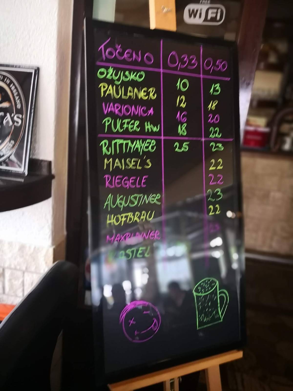 Menu da GT caffè bar, Zaprešić