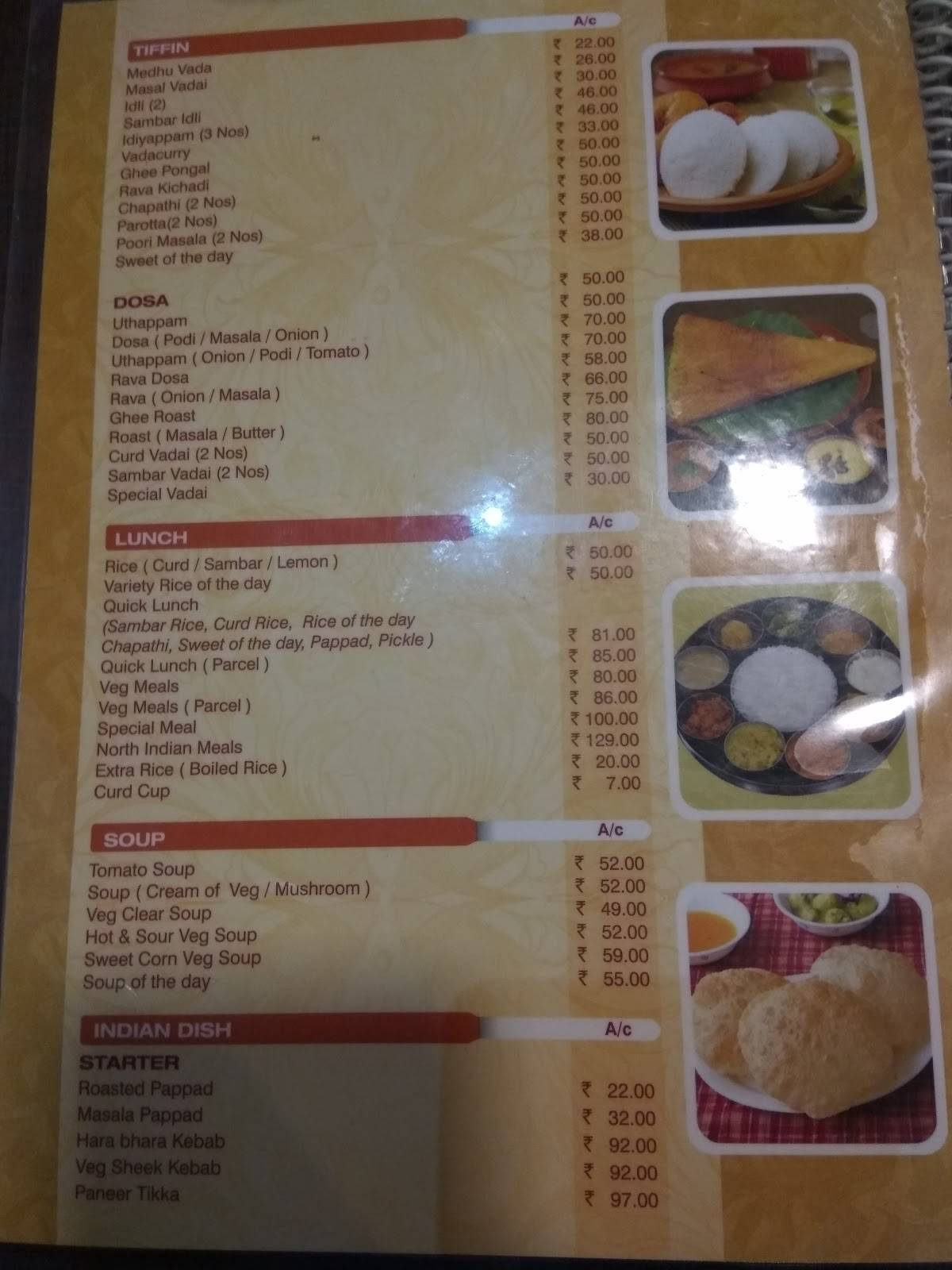 Menu at Ganga Pure Veg Restaurant, Chennai, Shop No.1/396