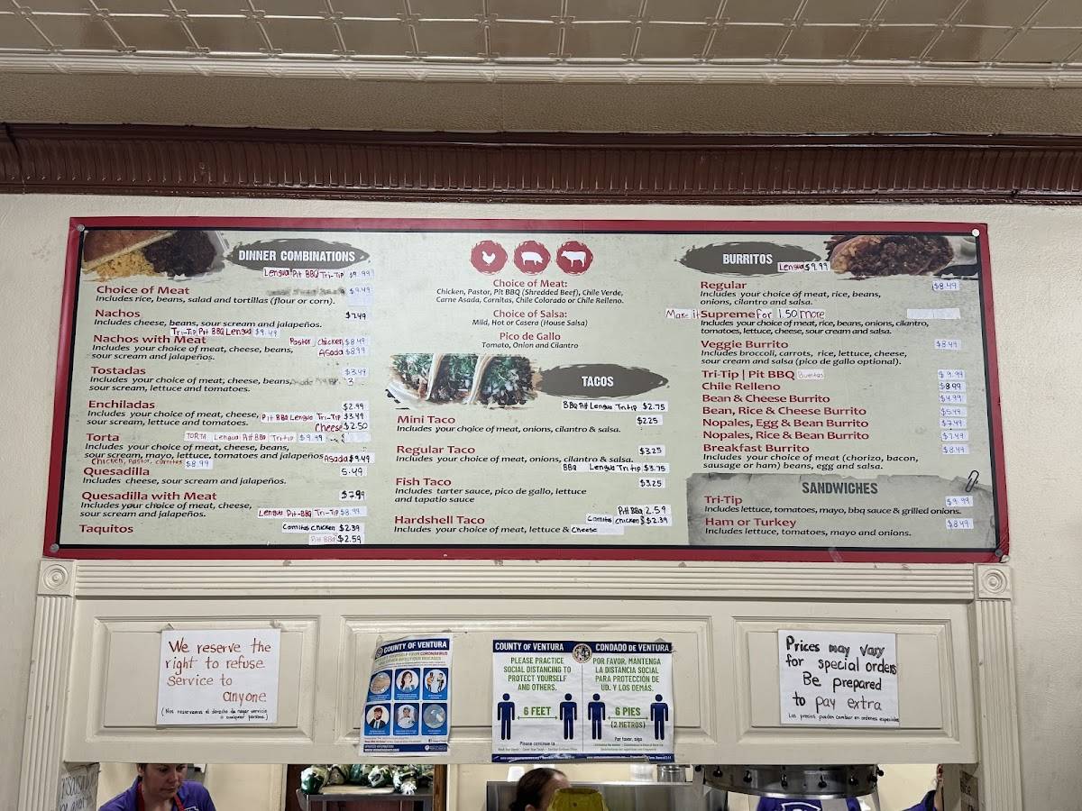 Menu at Garden Market Meats restaurant, Santa Paula