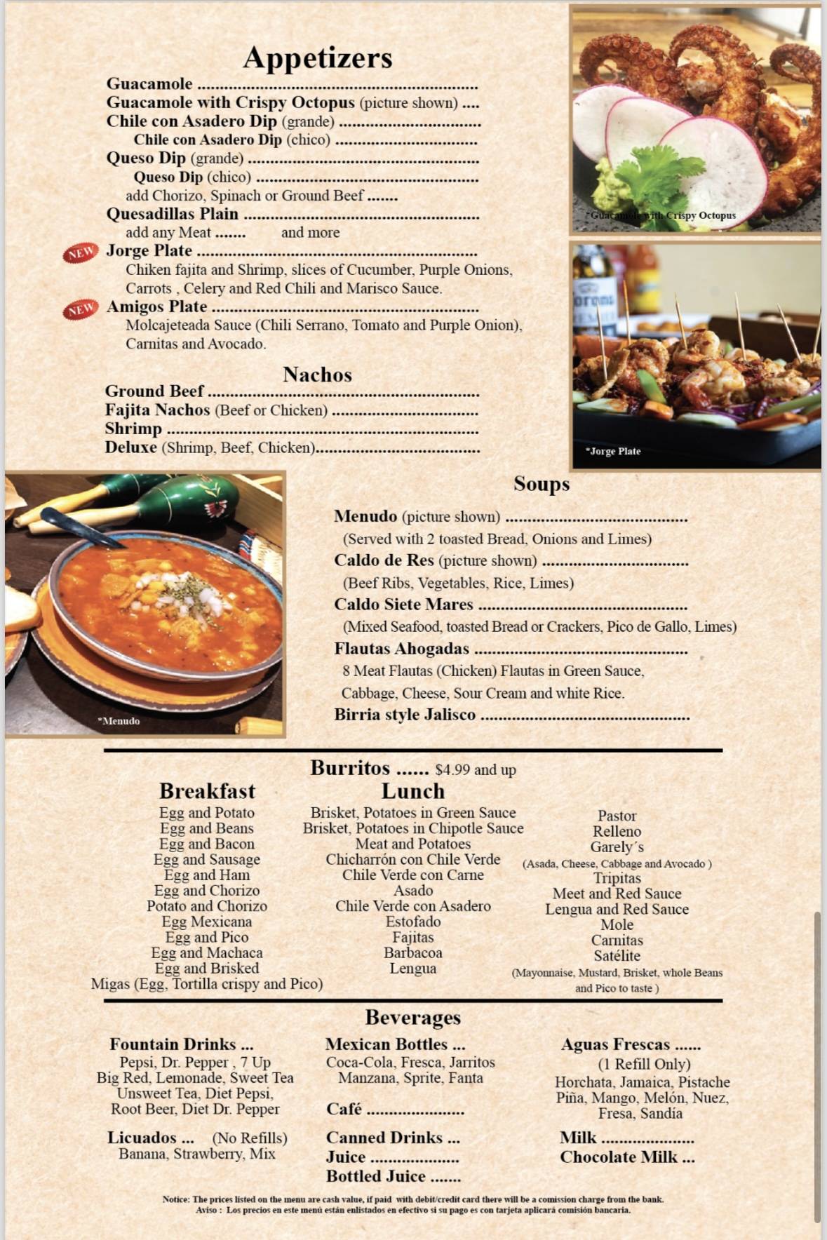 Menu at Garely's Mexican Restaurant Odessa # 2, Odessa