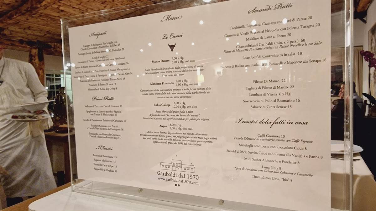 Menu da Ristorante Garibaldi Dal 1970, Roma