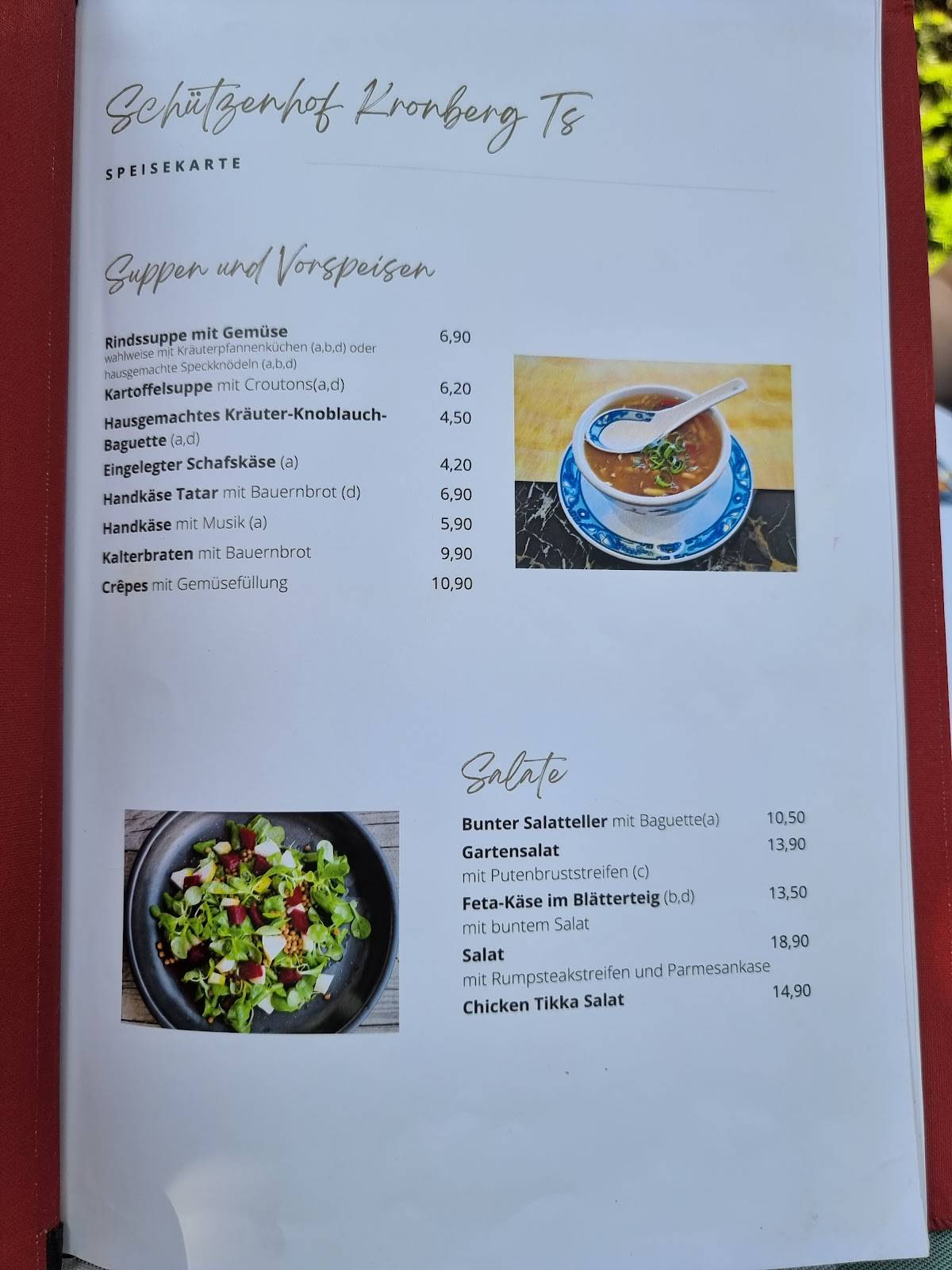 Speisekarte von Gaststätte Zum Schützenhof Kronberg restaurant ...