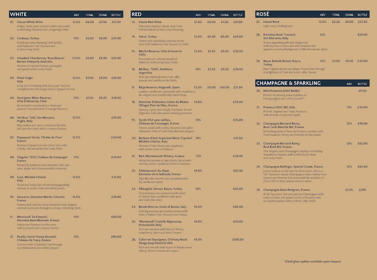 Menu at Gem of Norwich restaurant, Norwich