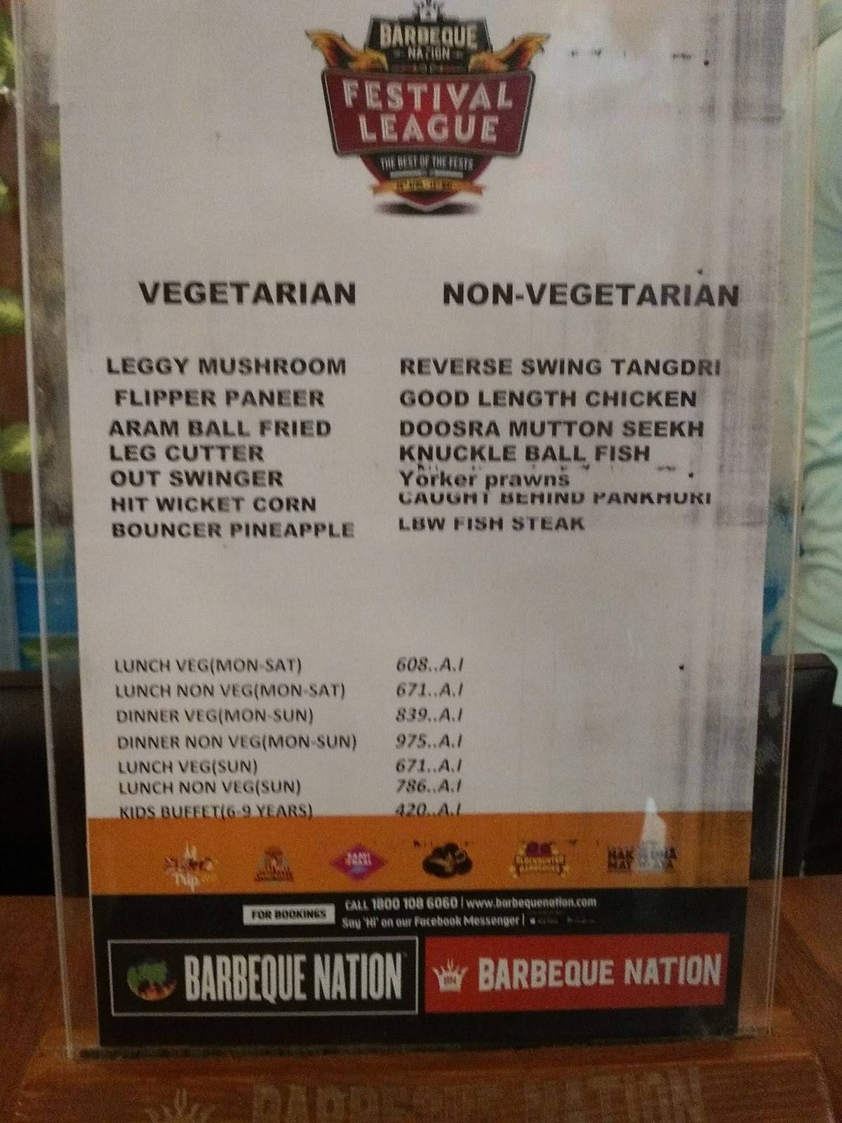 Menu at Barbeque Nation, Ghaziabad, Gaur Central Mall