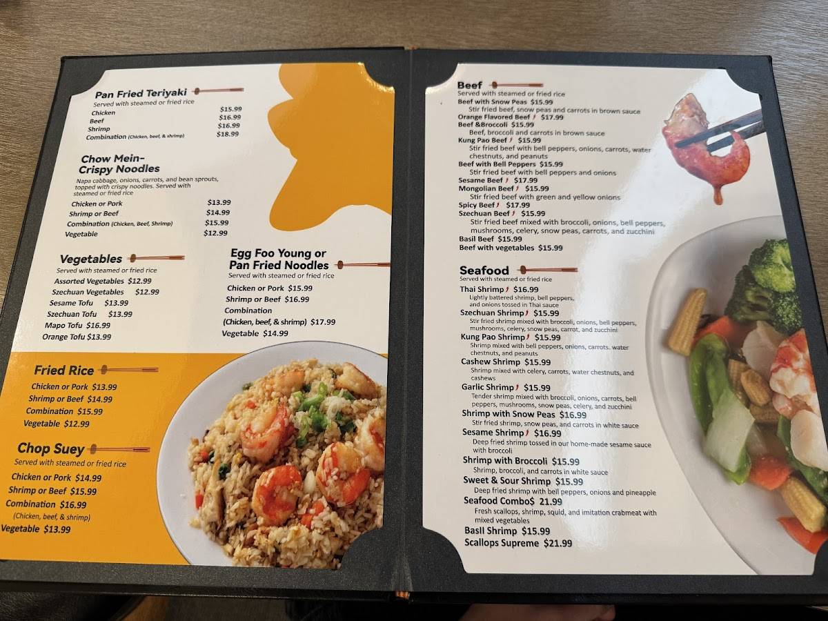 Menu at Ginger Oriental Restaurant, Grand Junction