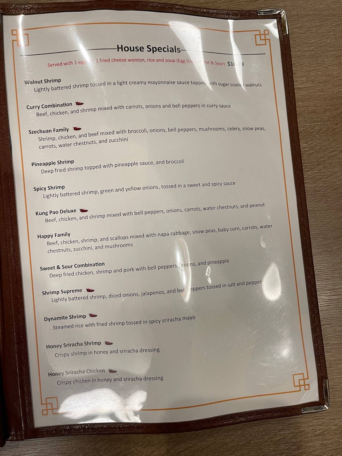 Menu at Ginger Oriental Restaurant, Grand Junction
