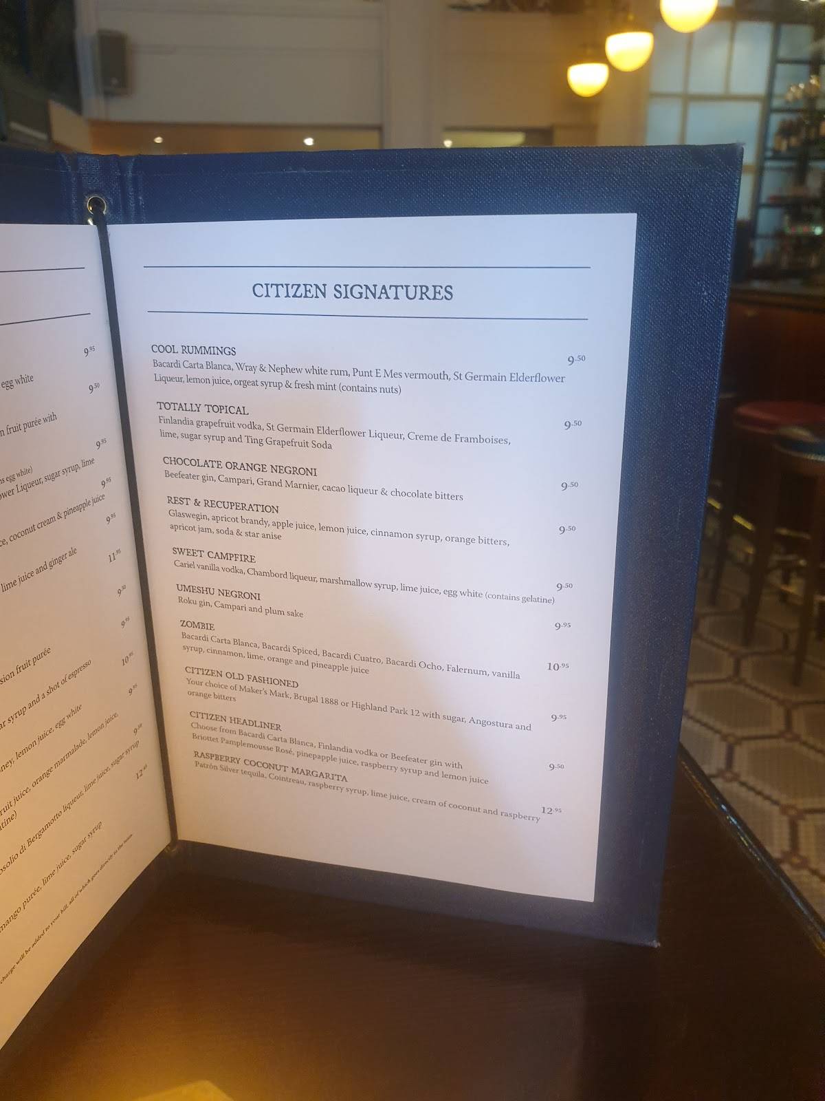 Menu at The Citizen Glasgow restaurant, Glasgow