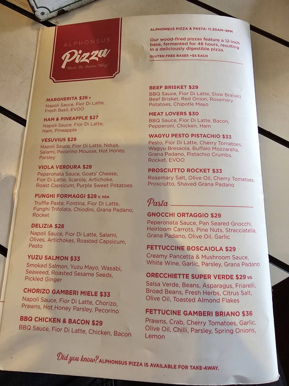 Menu at Glen Restaurant, Eight Mile Plains