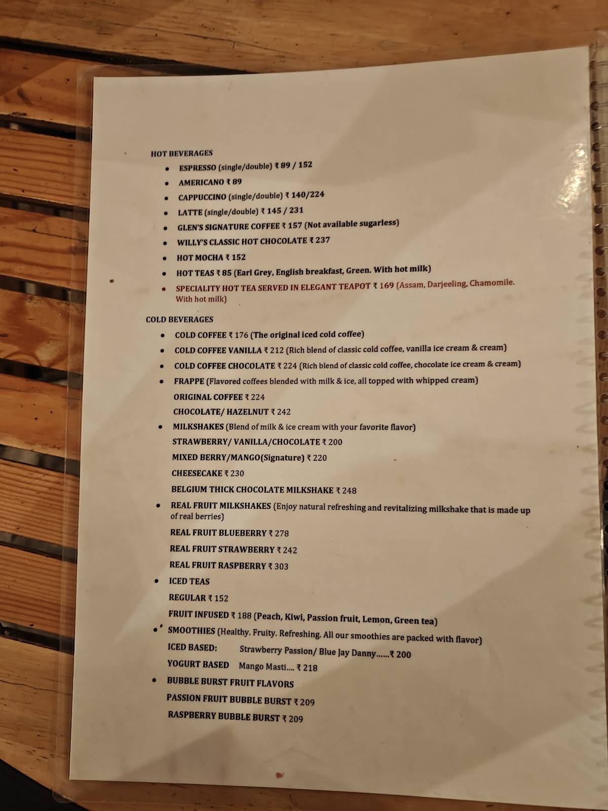 Menu at Glen's Bakehouse (HSR Layout), Bengaluru