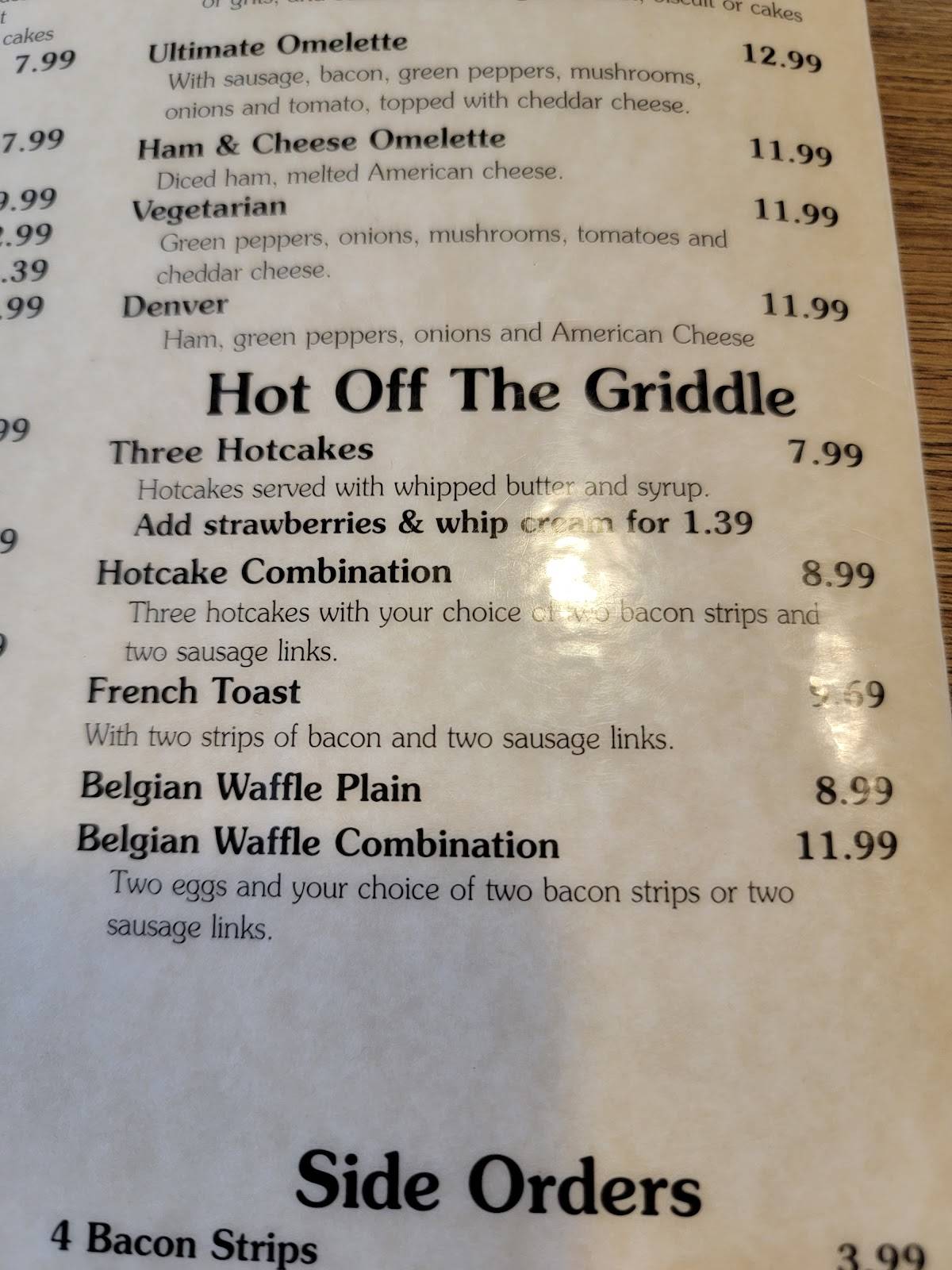 Menu at Judy's Cookhouse restaurant, Globe, 2280 US-60