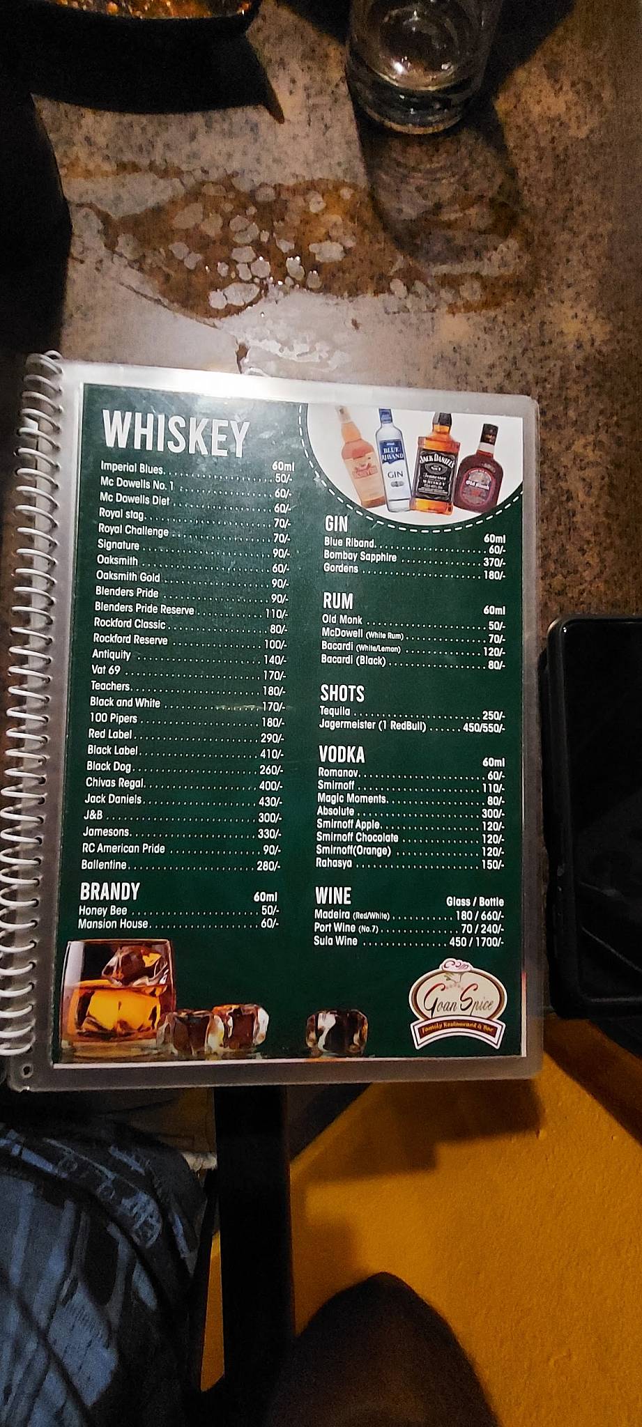 Menu at Goan Spice, Anjuna