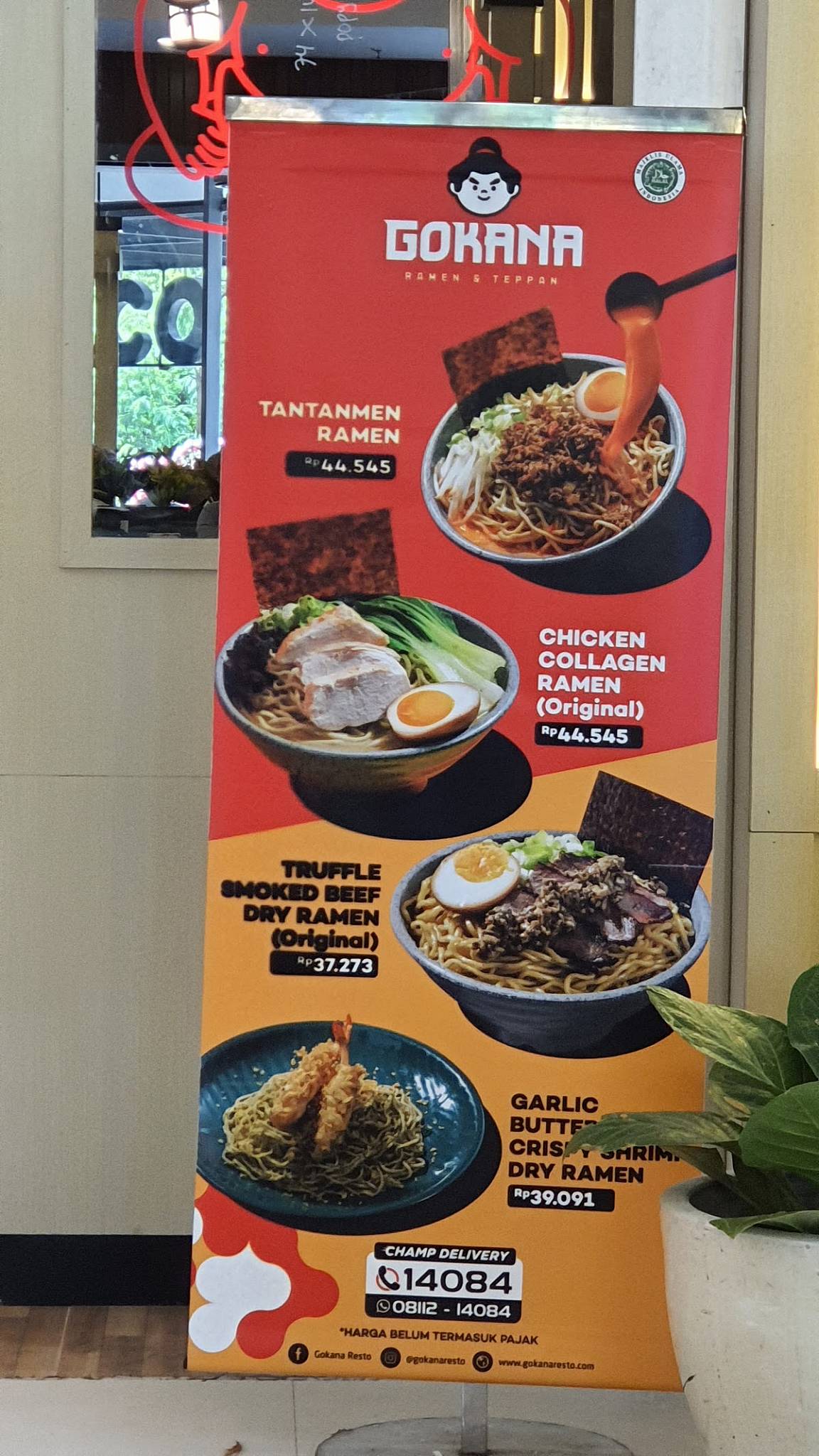Carta del restaurante Gokana Ramen & Teppan Mall Bassura, Yakarta Oriental