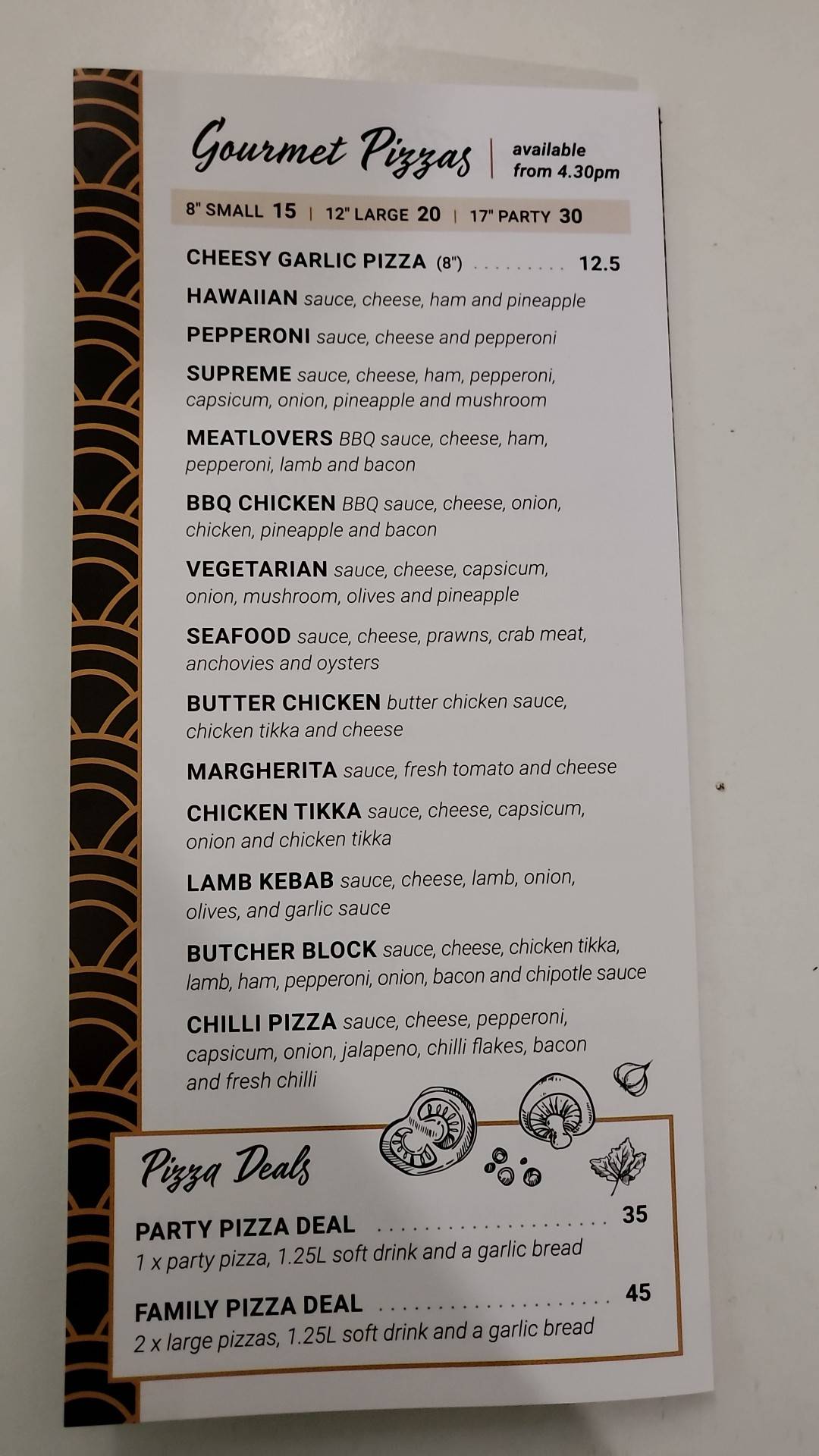 Menu at Golden Elephant Indian Restaurant, Berri