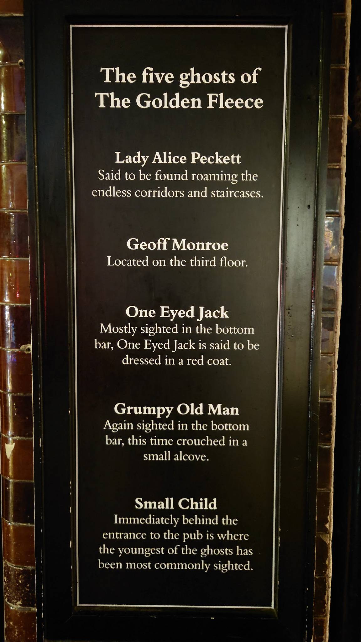 Menu at Golden Fleece York pub & bar, York