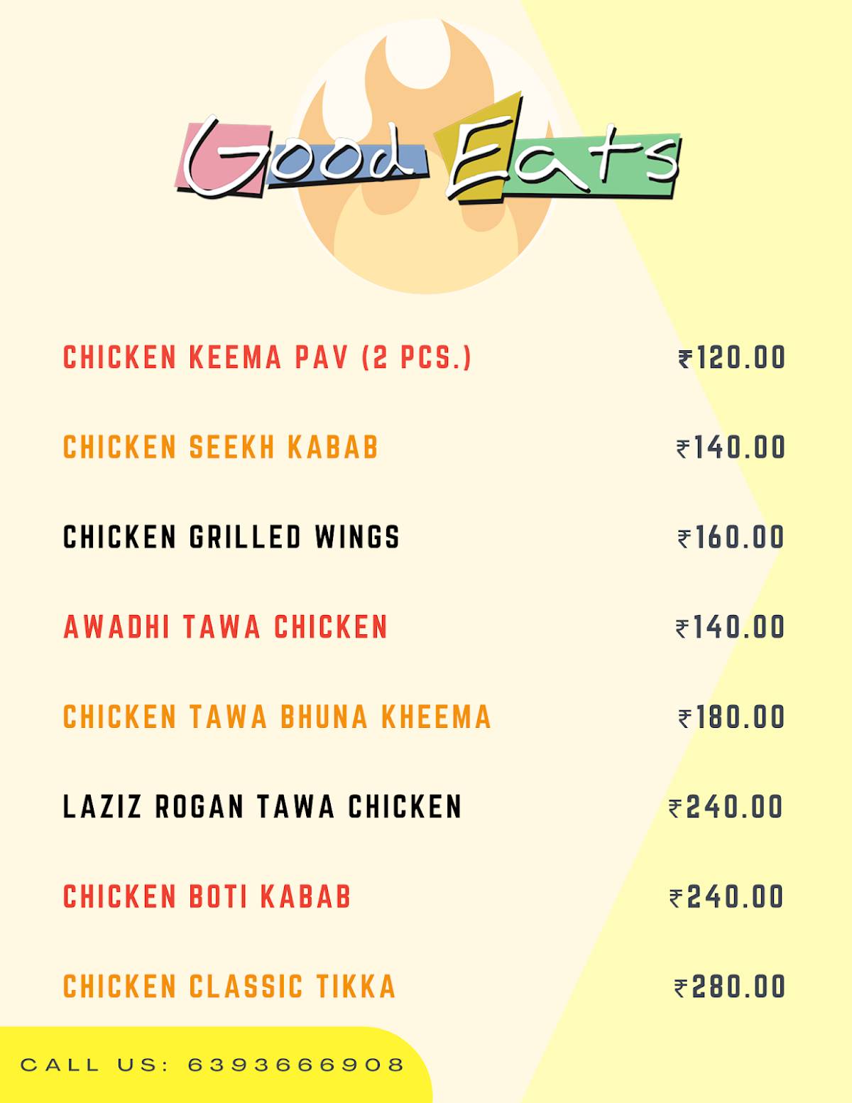 Menu at Good Eats, Pune