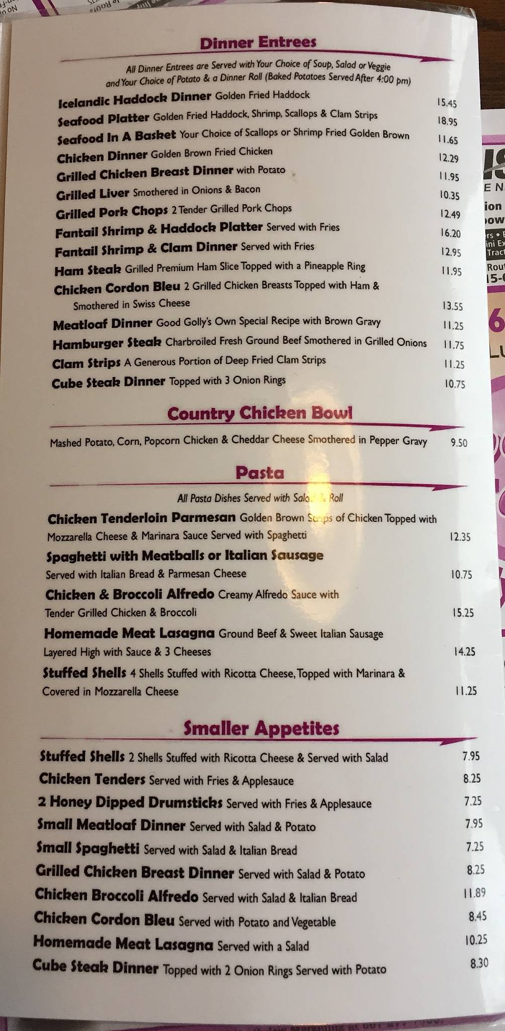 Menu at Good Golly's restaurant, Central Square, NY-49