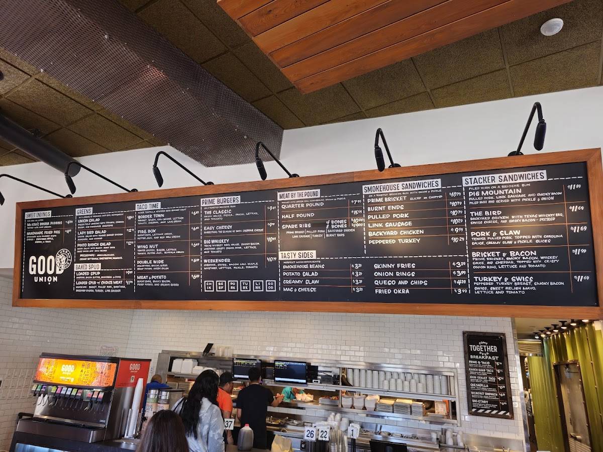 Menu at Good Union Urban BBQ, Richardson