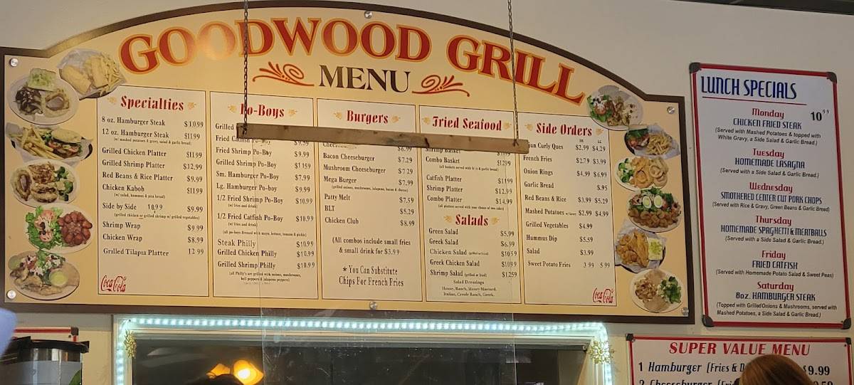 Menu at Goodwood Grill restaurant, Baton Rouge