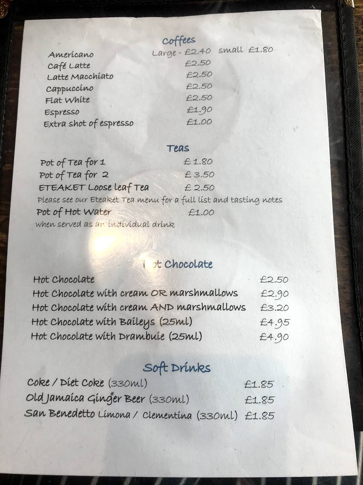 Menu at Gordon's Tearoom and Restaurant, Braemar